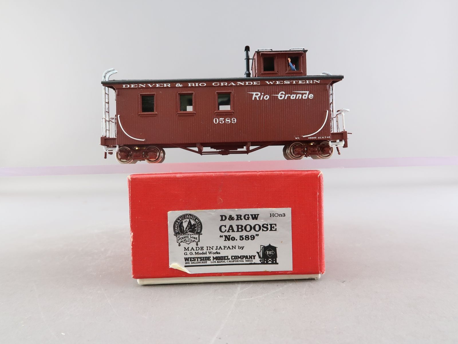 HOn3 Brass Model - WMC D&RGW Rio Grande Wood Caboose #0589 - Custom - GOM