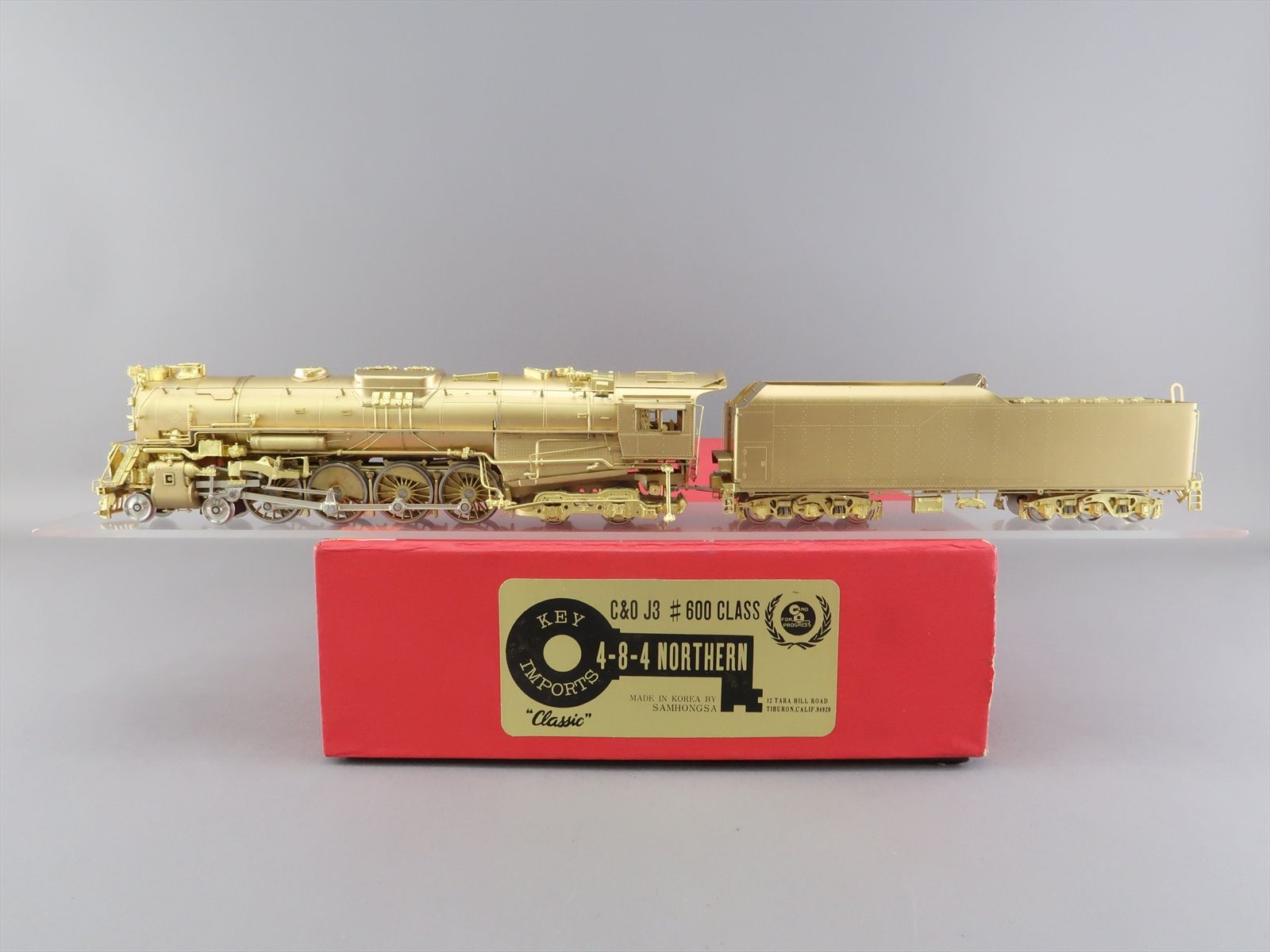 HO Brass Model - Key C&O Chesapeake & Ohio J3 4-8-4 #600 Class - Unpainted - 1984 Run - Samhongsa