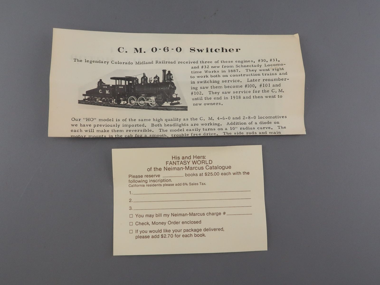 HO Brass Model - MEW CM Colorado Midland 0-6-0 - Unpainted - 1966 Run ...