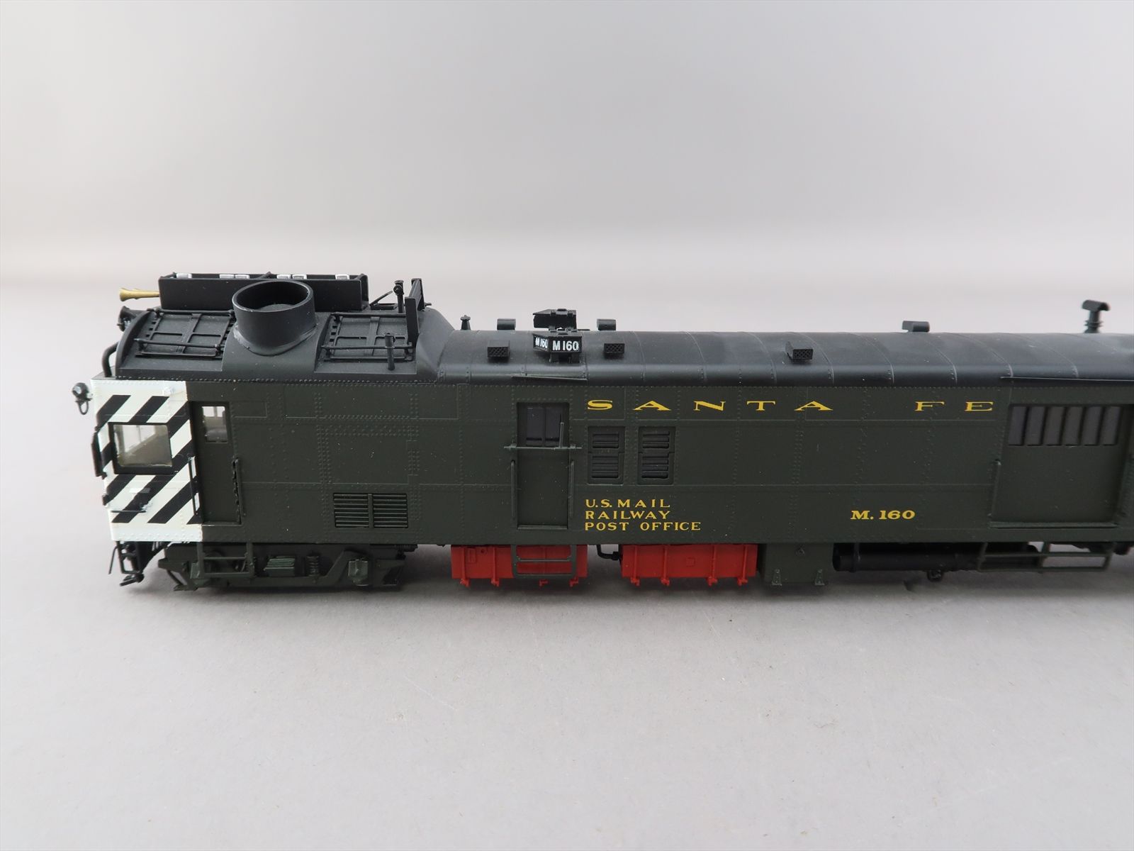 HO Brass Model - Key ATSF Santa Fe Motor Car M-160 Pre 1945 Zebra Stripe - F/P - 1998 Run - Made ...