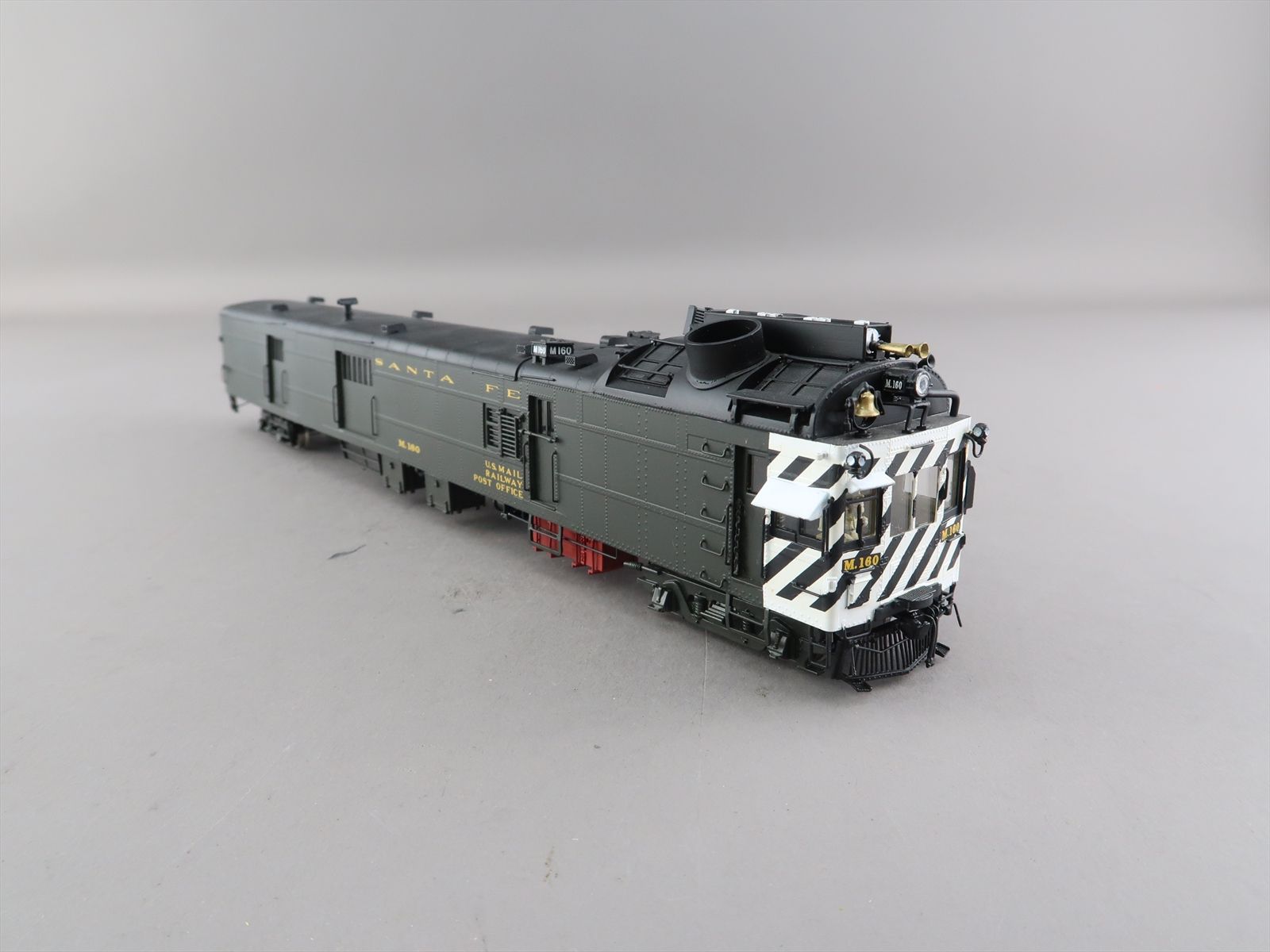 HO Brass Model - Key ATSF Santa Fe Motor Car M-160 Pre 1945 Zebra Stripe - F/P - 1998 Run - Made ...