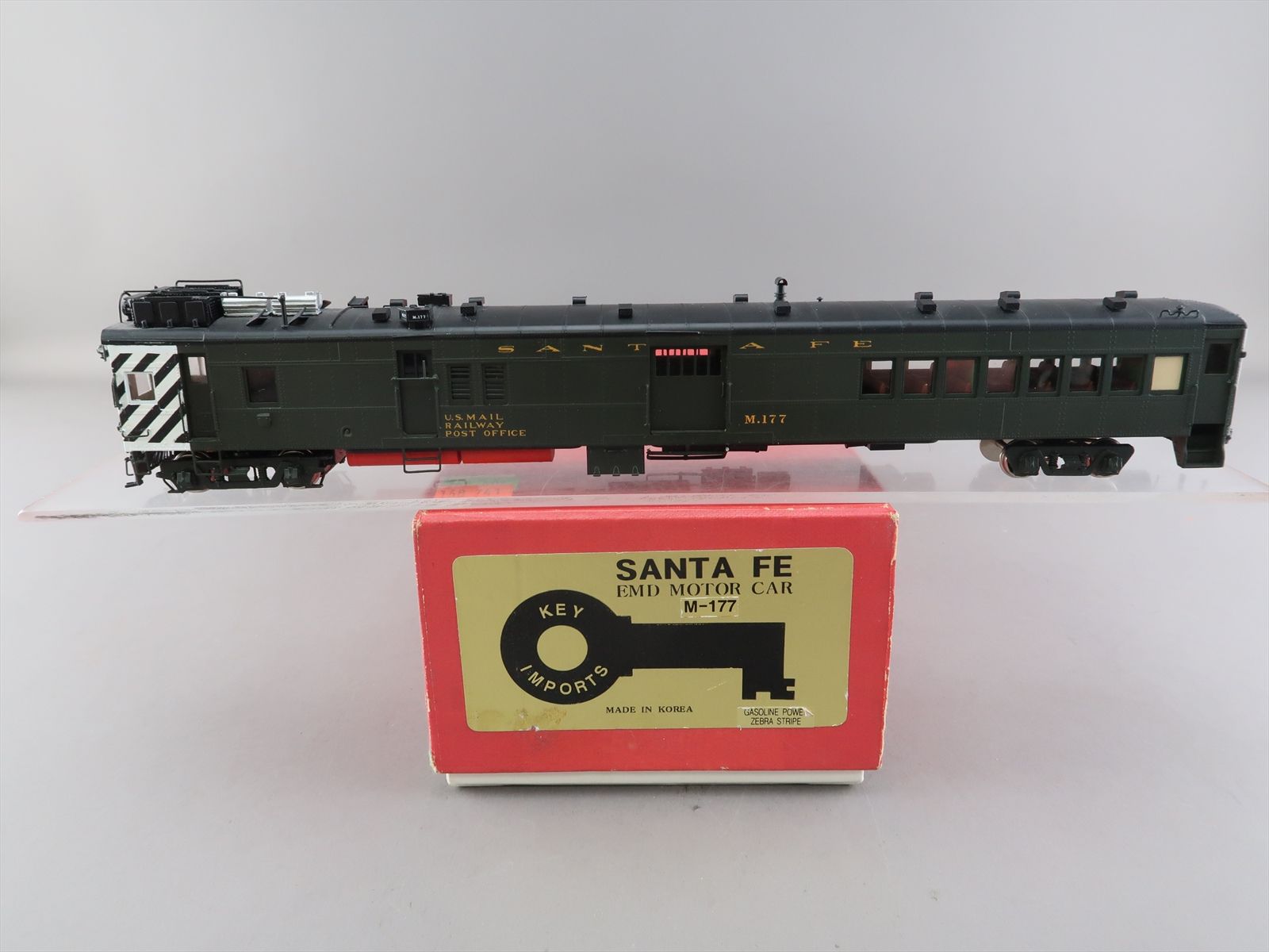 HO Brass Model - Key ATSF Santa Fe Motor Car M-177 Zebra Stripe - F/P ...