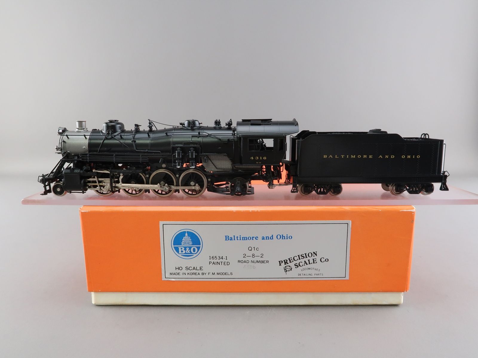 HO Brass Model - PSC 16534-1 B&O Baltimore & Ohio Q-1c 2-8-2 #4316 - F/P - 1991 Run - F.M. Models
