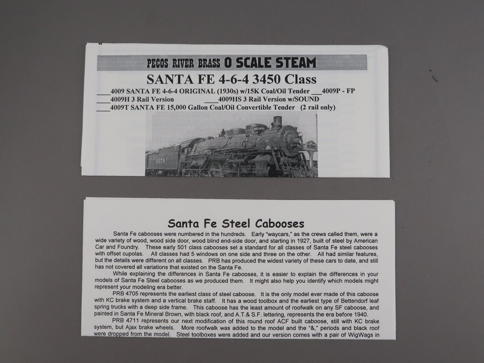 O Brass Model - PRB Pecos River 4705 AT&SF Santa Fe Caboose #1546 ...