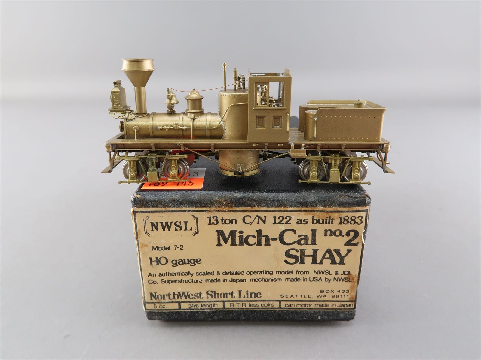 HO Brass Model - NWSL 13-Ton 13 Ton Vertical Boiler Shay Circa 1883 ...