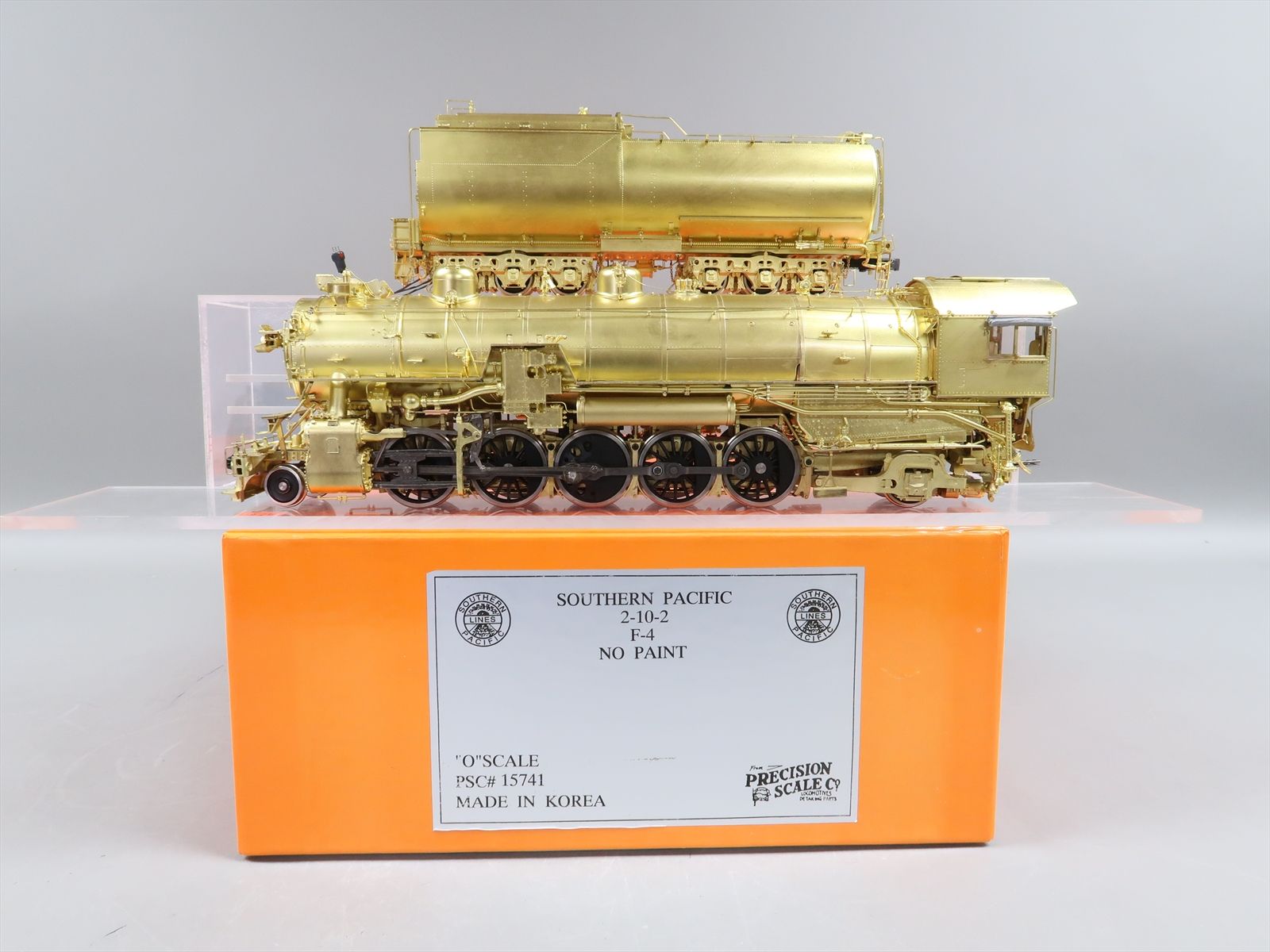 O Brass Model - PSC 15741 SP Southern Pacific F4 2-10-2 - Unpainted - 2002 Run - Made in Korea