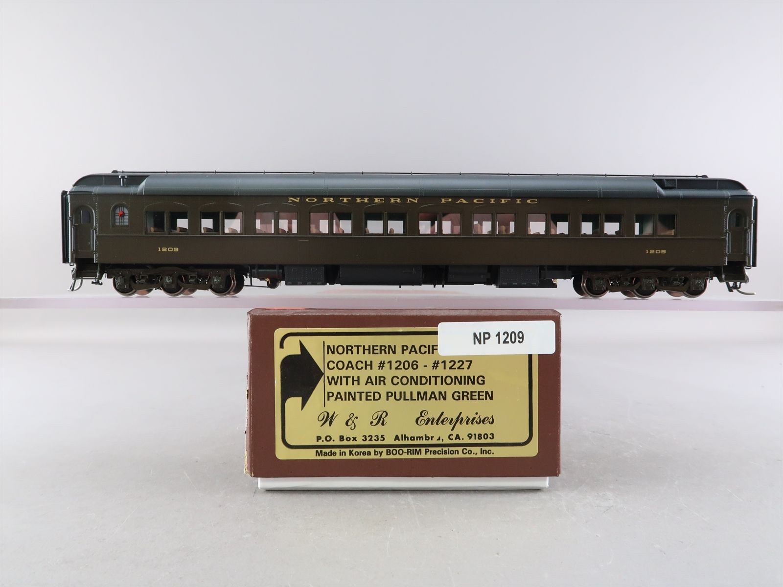 HO Brass Model - W&R NP Northern Pacific Coach w/ AC Pullman Green ...