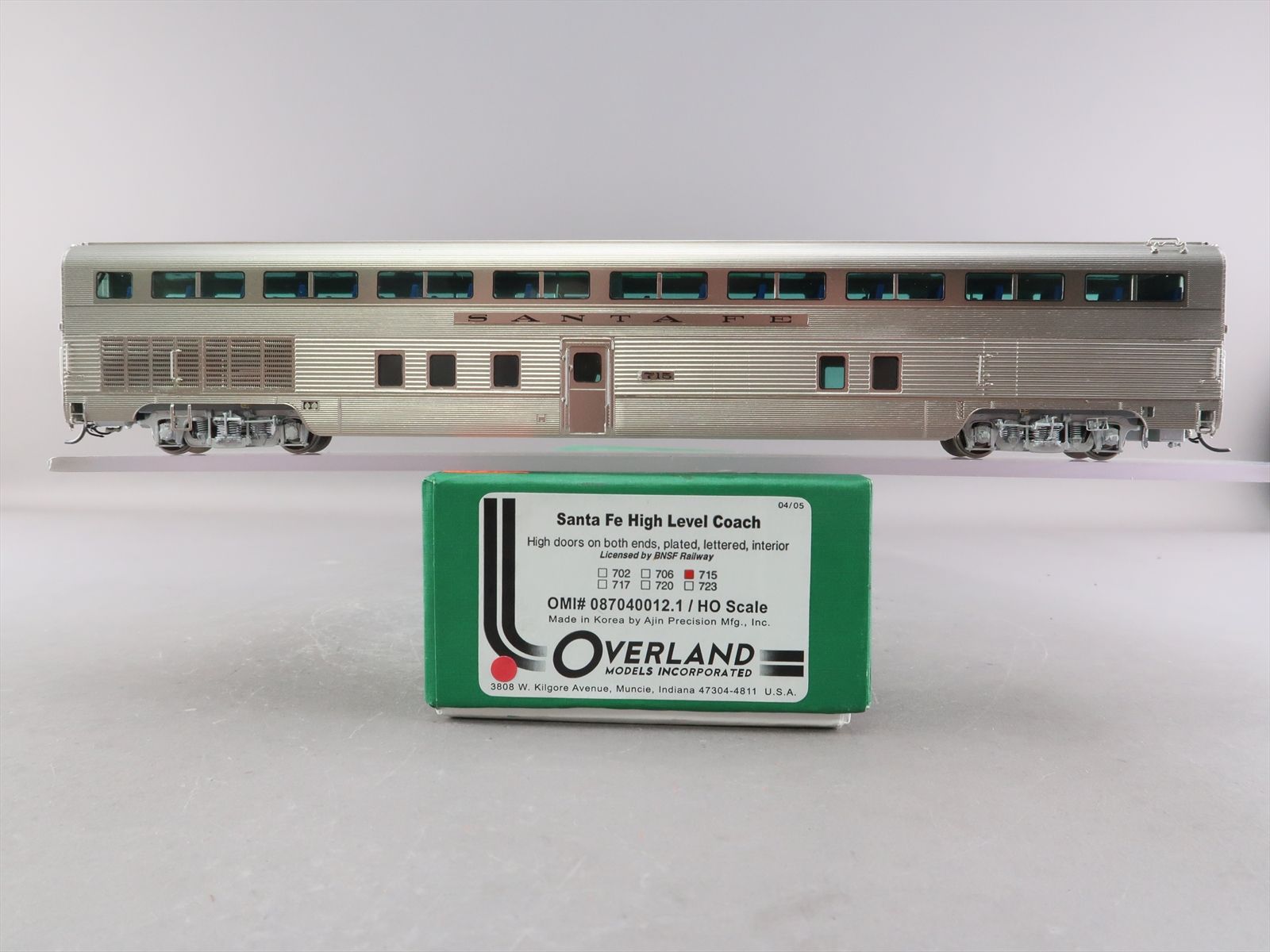 HO Brass Model - OMI 087040012.1 AT&SF Santa Fe High Level Coach #715 ...