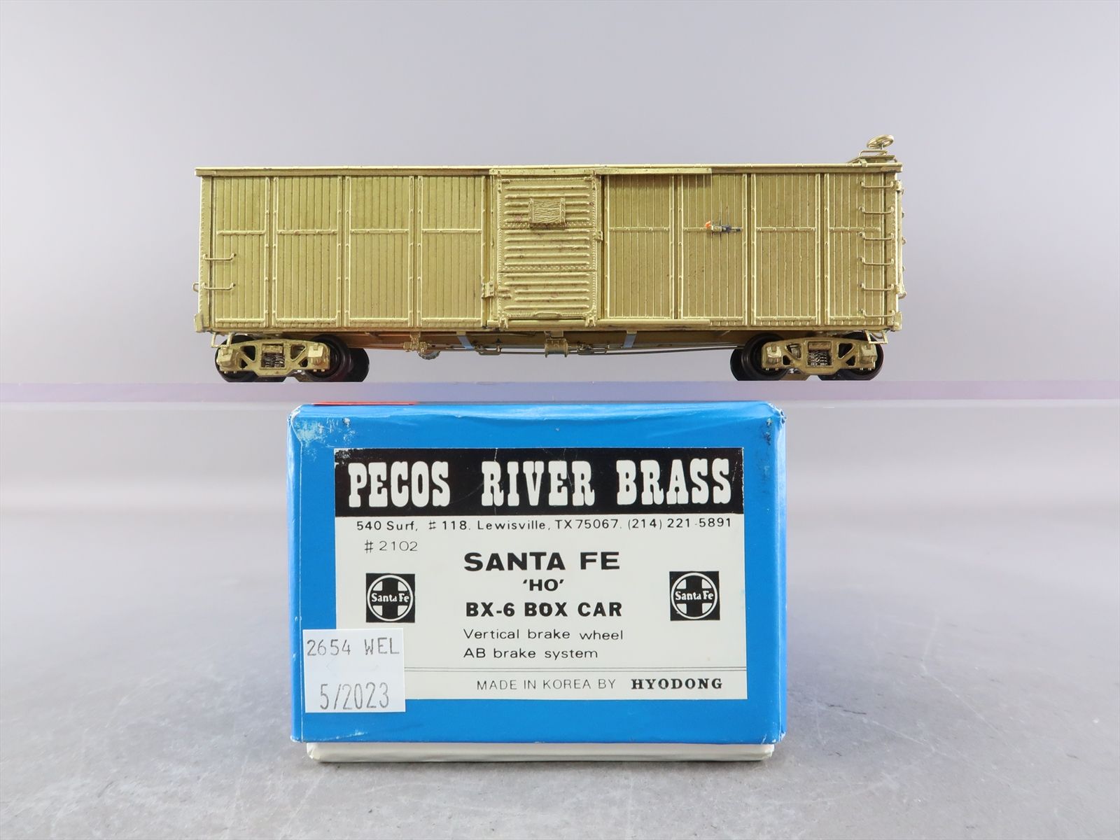 HO Brass Model - PRB Pecos 2102 AT&SF Santa Fe WX-6 Boxcar Vertical ...