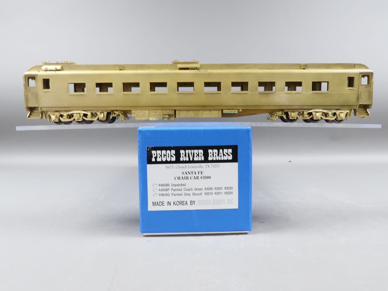 O Brass Model - PRB Pecos River 4808B AT&SF Santa Fe Chair Car #3000 ...
