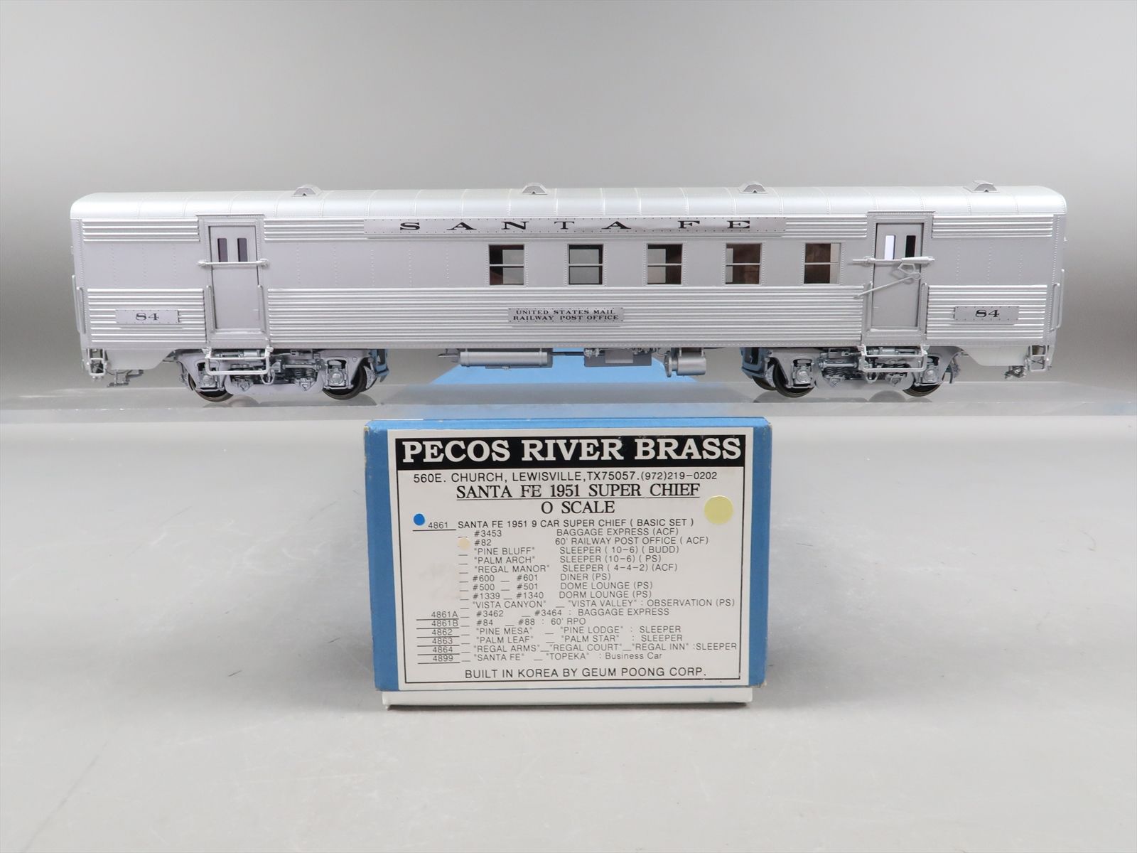 O Brass Model - PRB Pecos River 4861 AT&SF Santa Fe SINGLE CAR ONLY RPO ...