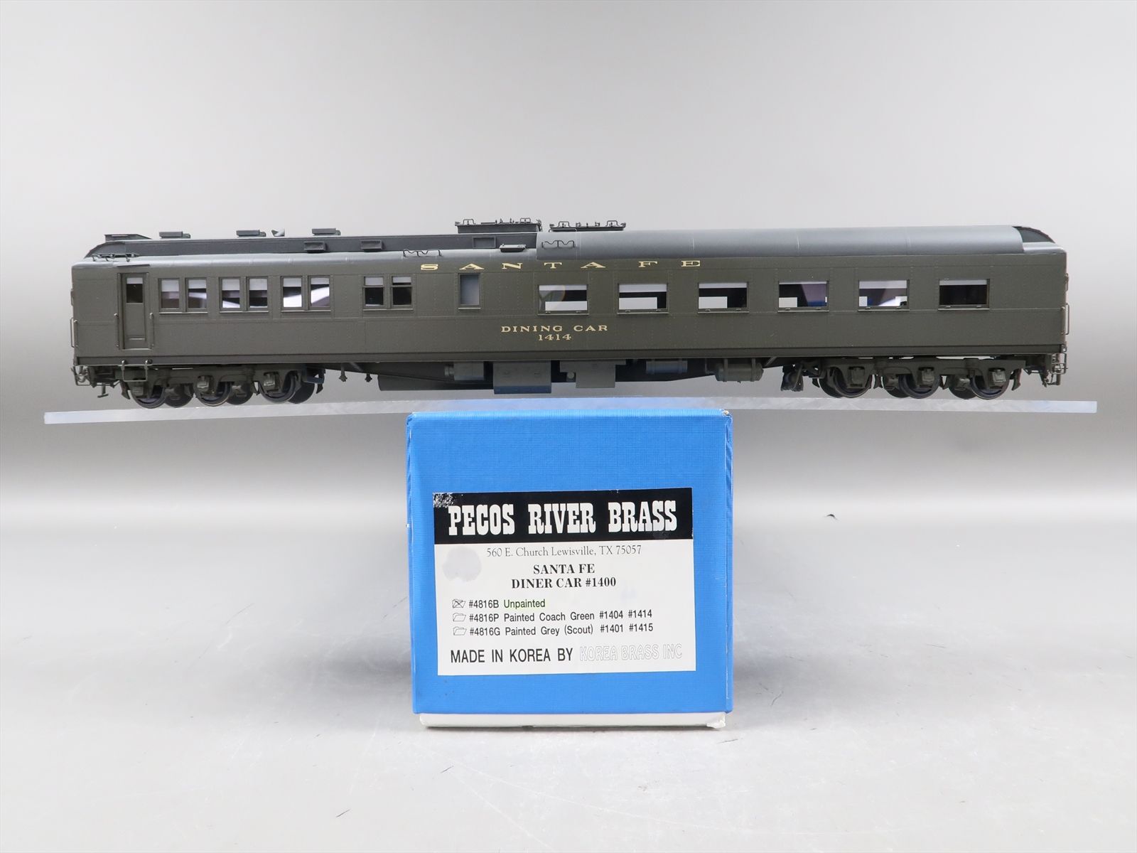 O Brass Model - PRB Pecos River 4816B AT&SF Santa Fe Diner Dining Car ...