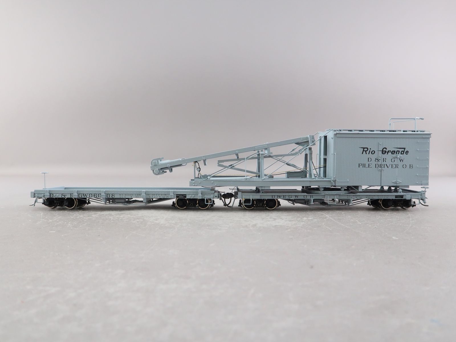 Sn3 Brass Model - PBL Milestone D&RGW Rio Grande Pile Driver OB - F/P - 2000 Run - Car Model Co ...