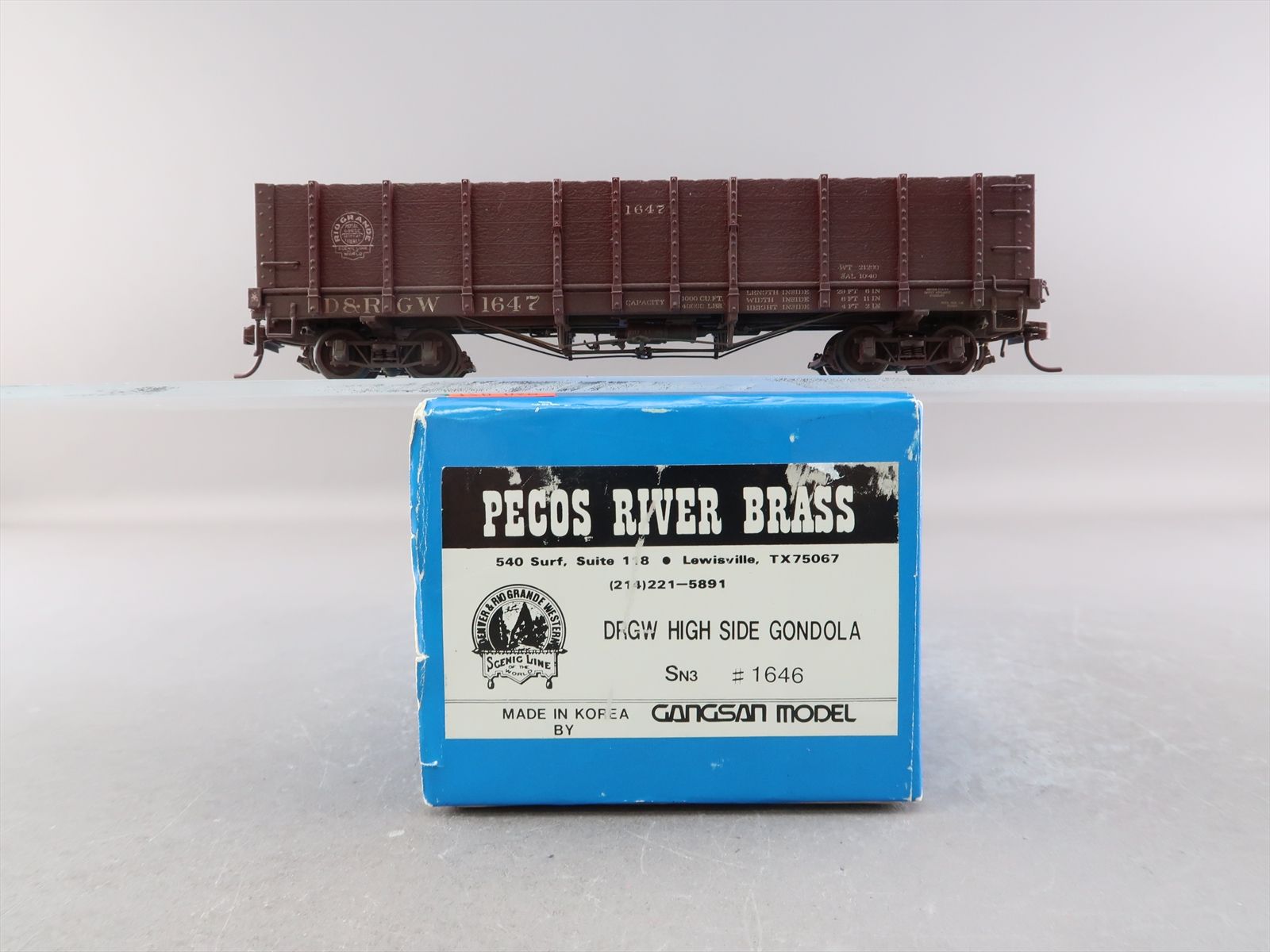 Sn3 Brass Model - Pecos River D&RGW Rio Grande High Side Gondola #1647 ...