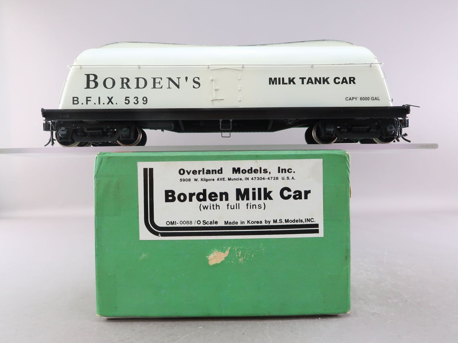 O Brass Model - OMI 0088 BFIX Borden's Milk Tank Car Full Fins #539 ...