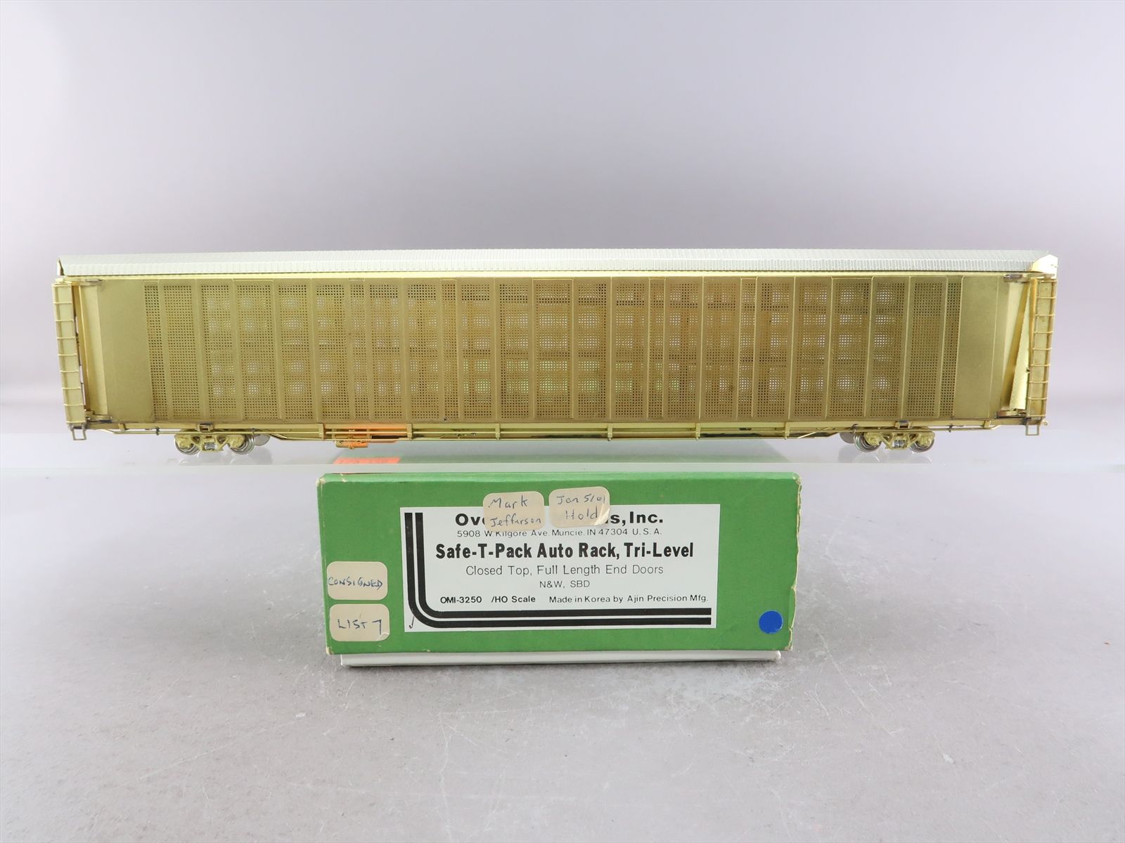 HO Brass Model - OMI 3250 Safe-T-Pack Auto Rack Tri-Level - Unpainted ...
