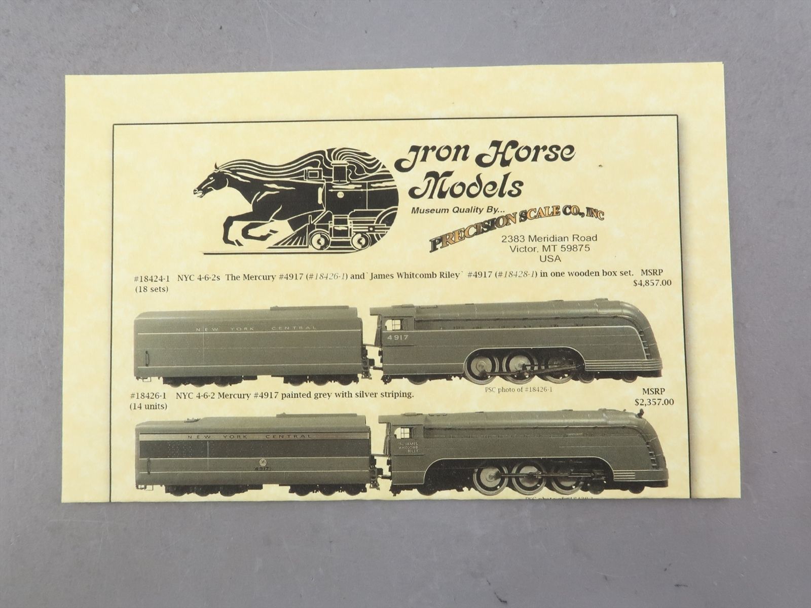 HO Brass Model - PSC 18428.1 NYC New York Central James Whitcomb Riley ...
