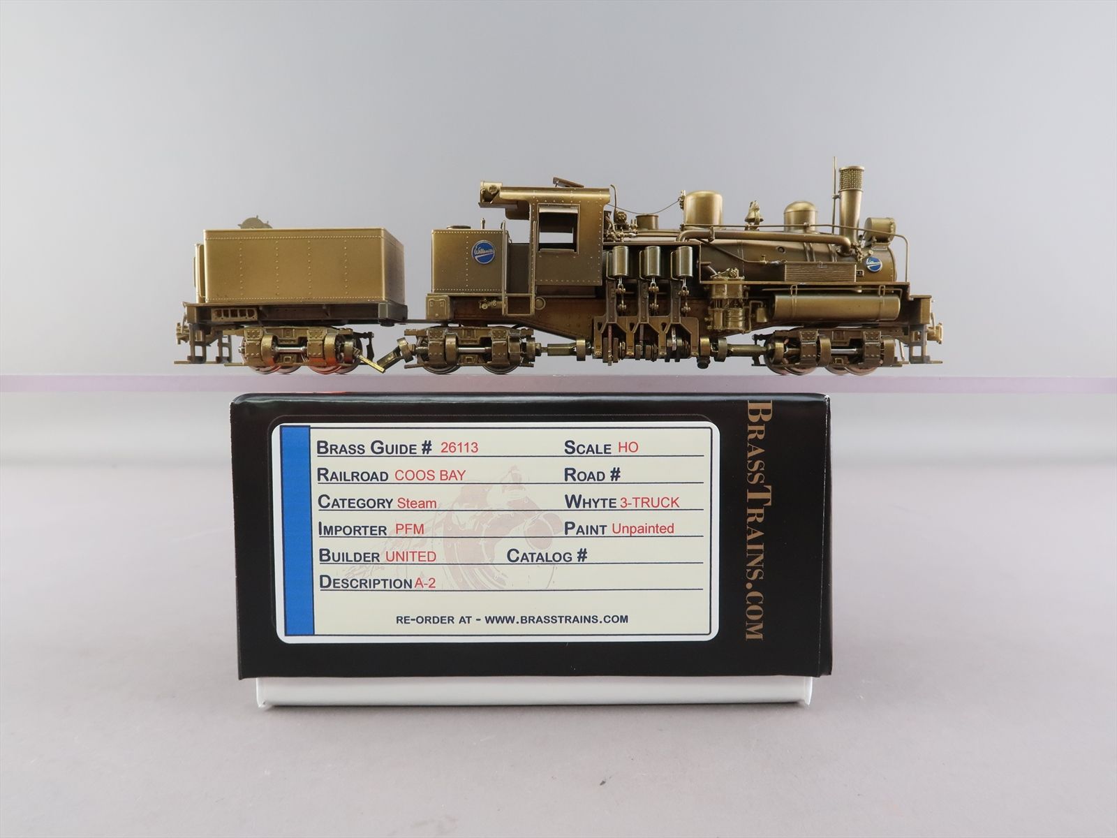 HO Brass Model - PFM Coos Bay Lumber Co. 3-Truck Willamette - Unpainted ...