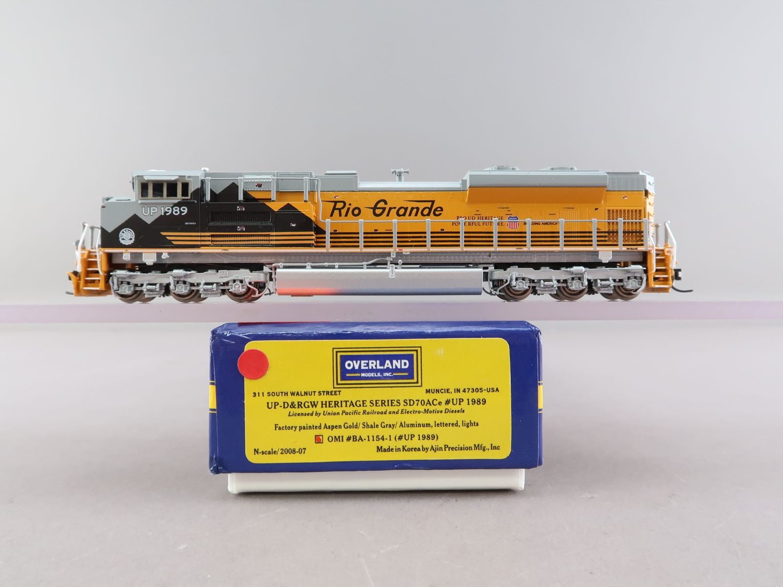 N Brass Model - OMI BA-1154-1 D&RGW Rio Grande Heritage UP Union Pacific SD70ACe #1989 - F/P ...