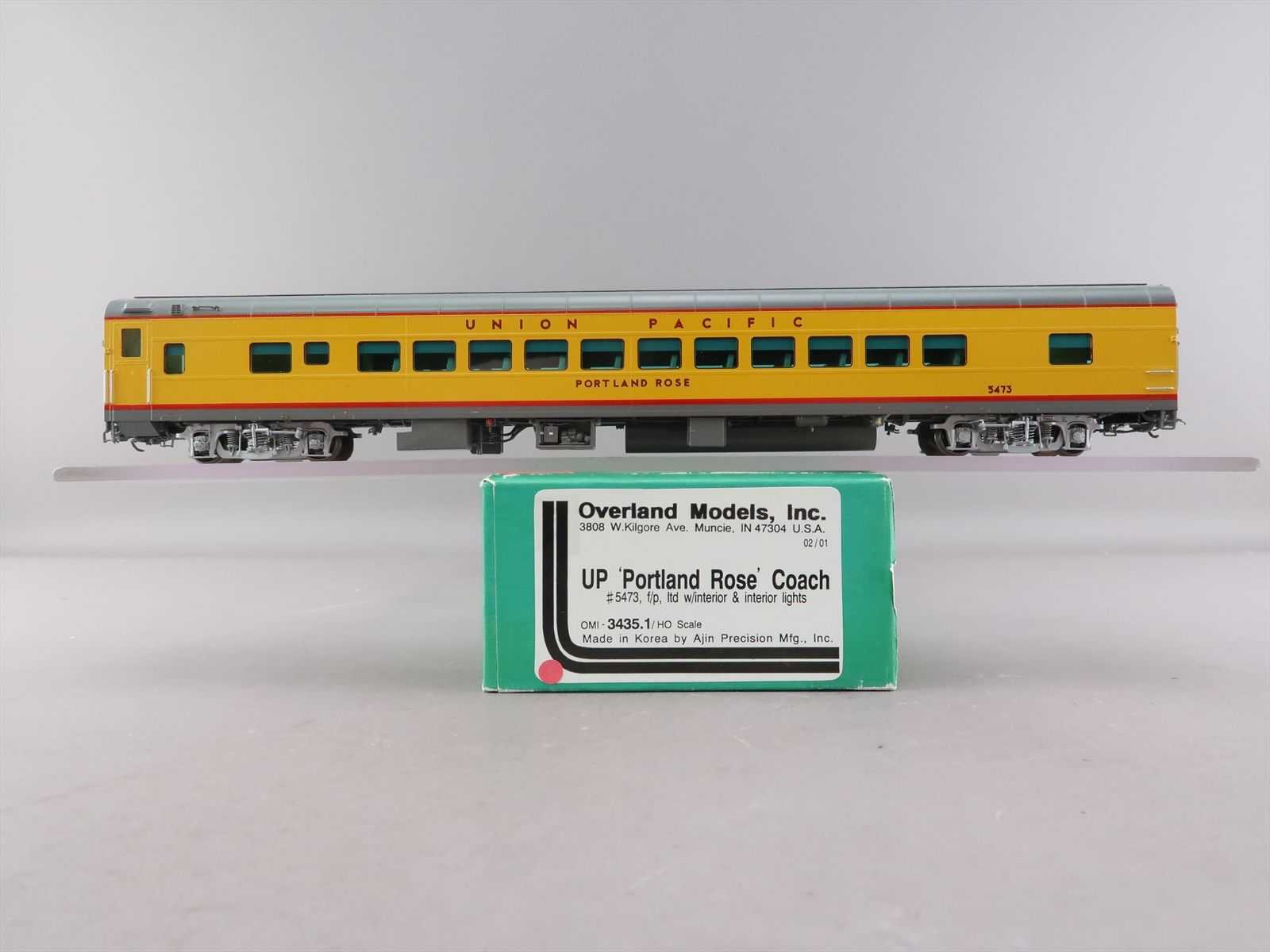 HO Brass Model - OMI 3435.1 UP Union Pacific Portland Rose Coach #5473 - F/P + Interior + Lights ...