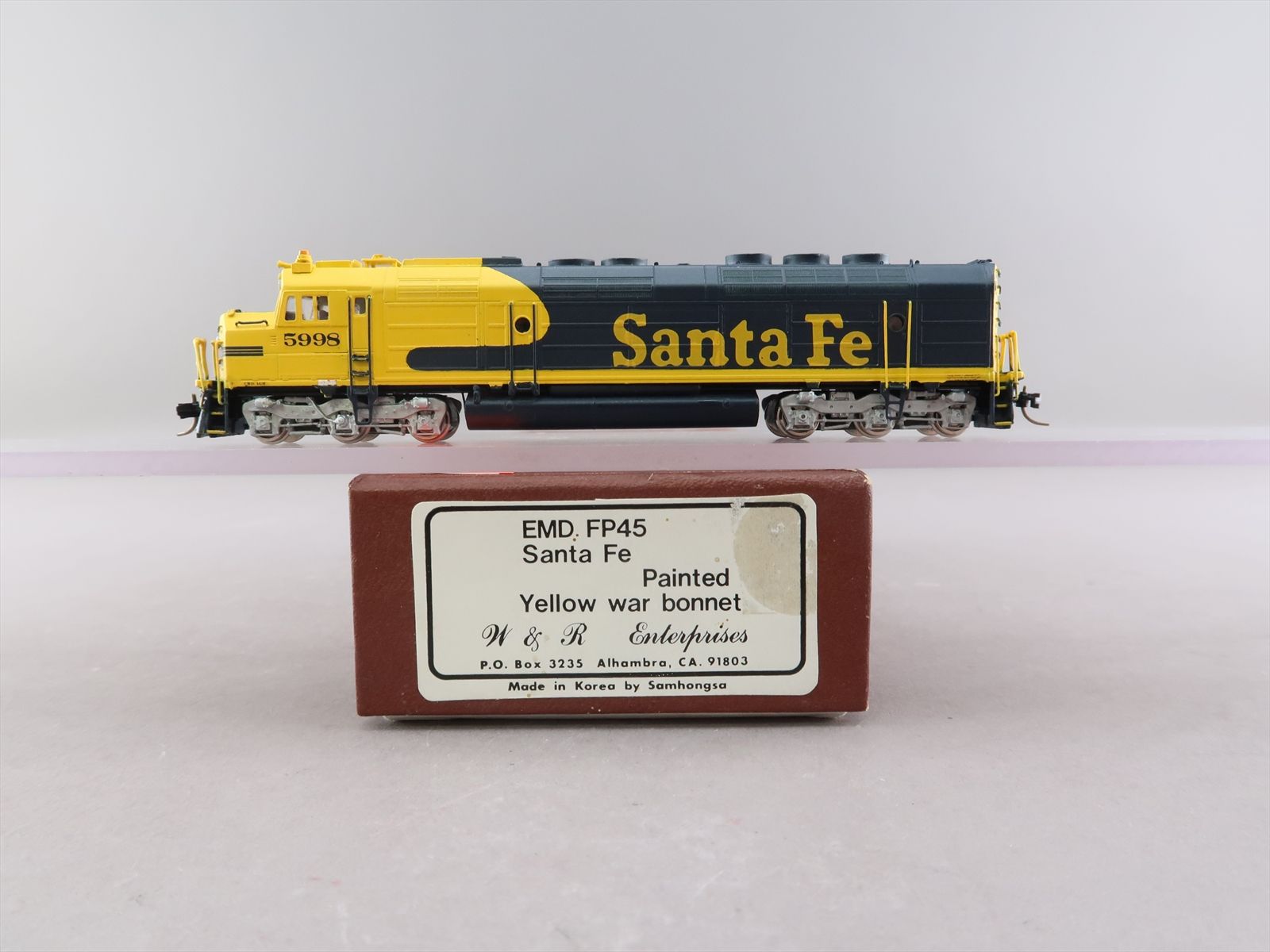 N Brass Model - W&R AT&SF Santa Fe FP45 Yellow Warbonnet - F/P - Samhongsa