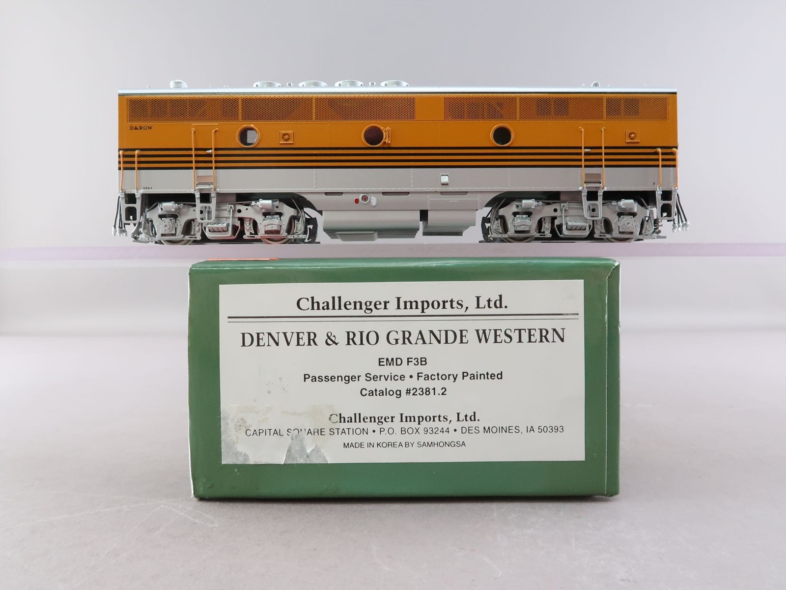 HO Brass Model - CIL 2381.2 D&RGW Rio Grande F3 F3B Passenger Service - F/P - 2000 Run - Samhongsa