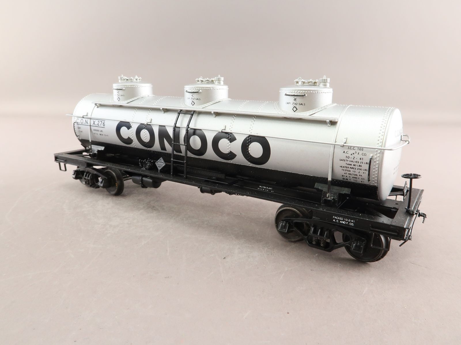 O Brass Model - WAD Drake WAD-0004 CONX Conoco Triple Dome Tank Car ...