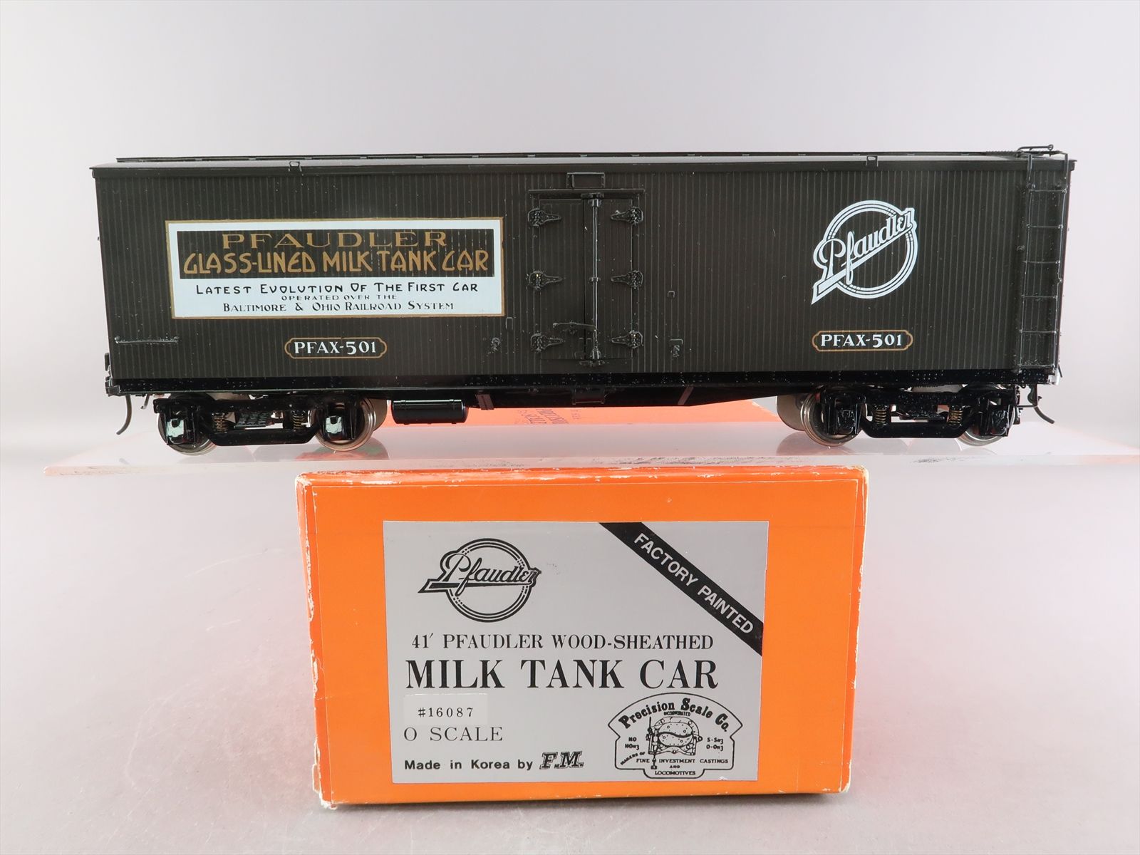 O Brass Model - PSC 16087 41' Pfaudler Wood Sheathed Milk Tank Car PFAX ...