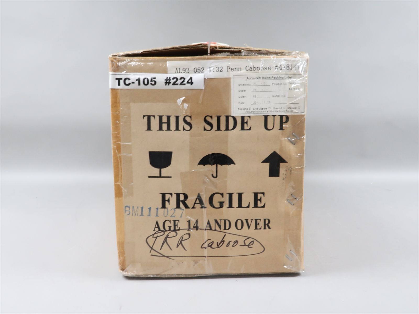 G 1:32 Brass Model - Accucraft AC AL93-052 PRR Pennsylvania N-8 Caboose ...
