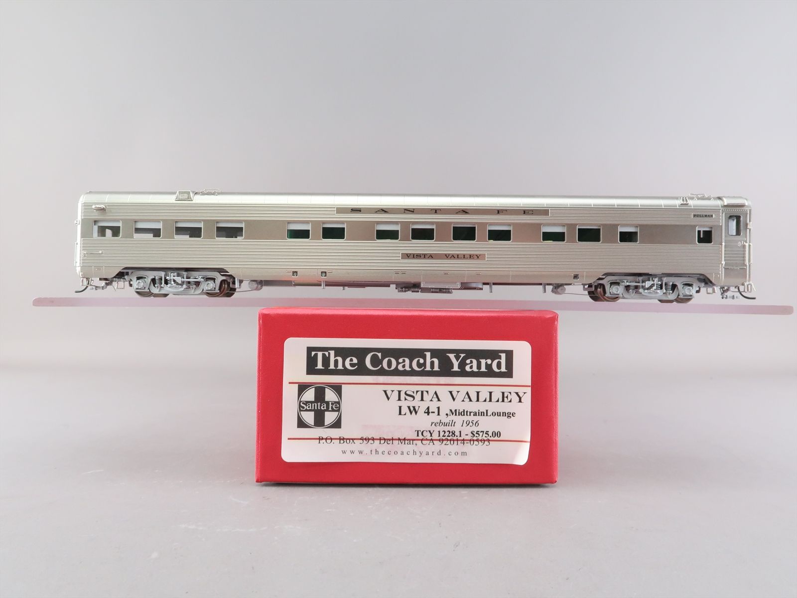 HO Brass Model - TCY 1228.1 AT&SF Santa Fe LW 4-1 Midtrain Lounge ...