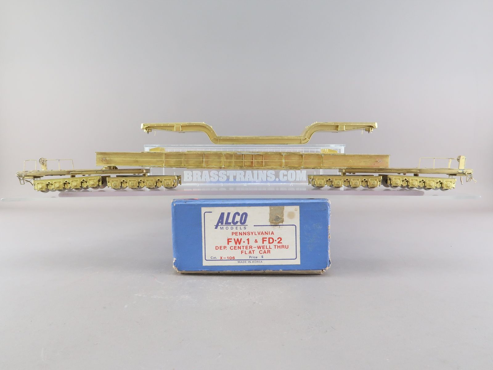 HO Brass Model - ALCO X-106 PRR Pennsylvania FW-1 & FD-2 Depressed Center Queen Mary Flat Car ...