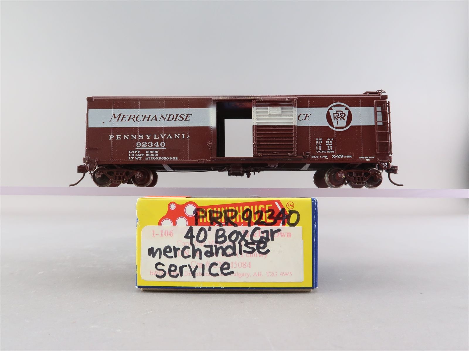 HO Brass Model Train - OMI 3013 PRR Pennsylvania X-29 Boxcar #92340 ...