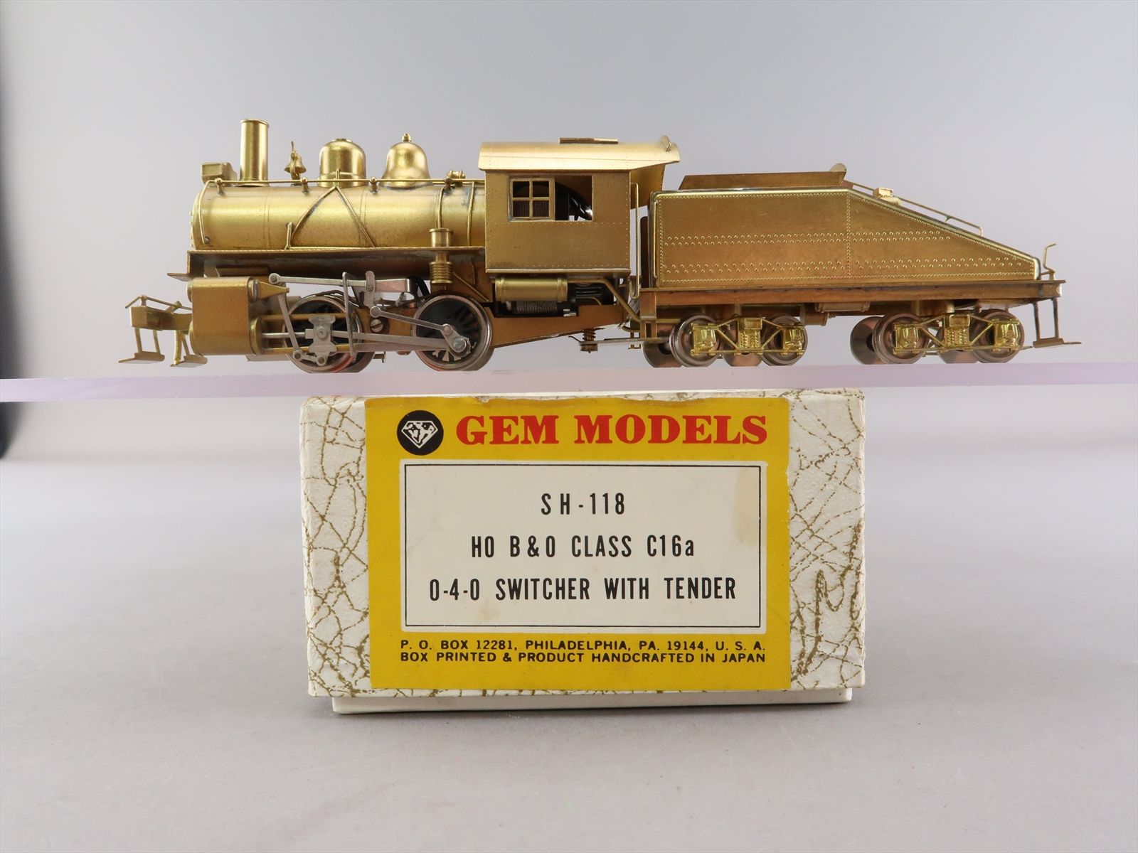 HO Brass Model - Gem SH-118 B&O Baltimore & Ohio C-16a 0-4-0 Switcher w ...
