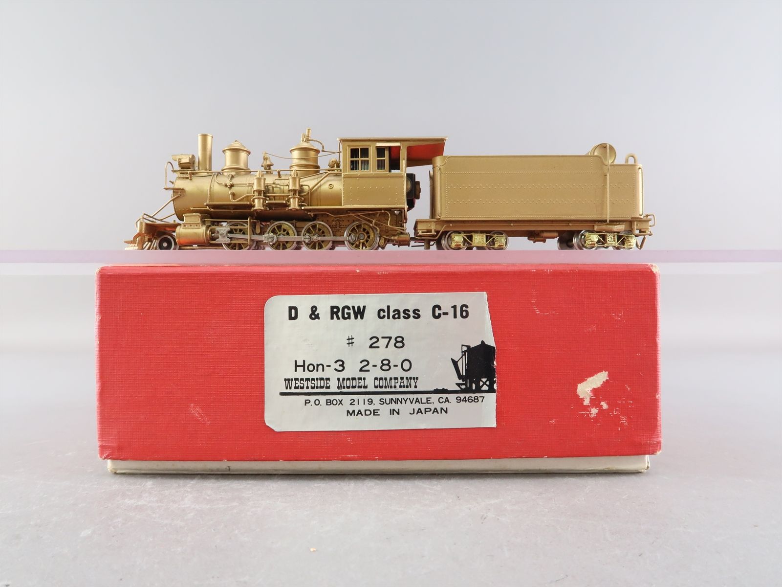 HOn3 Brass Model - WMC D&RGW Rio Grande 2-8-0 C-16 #278 - Unpainted ...