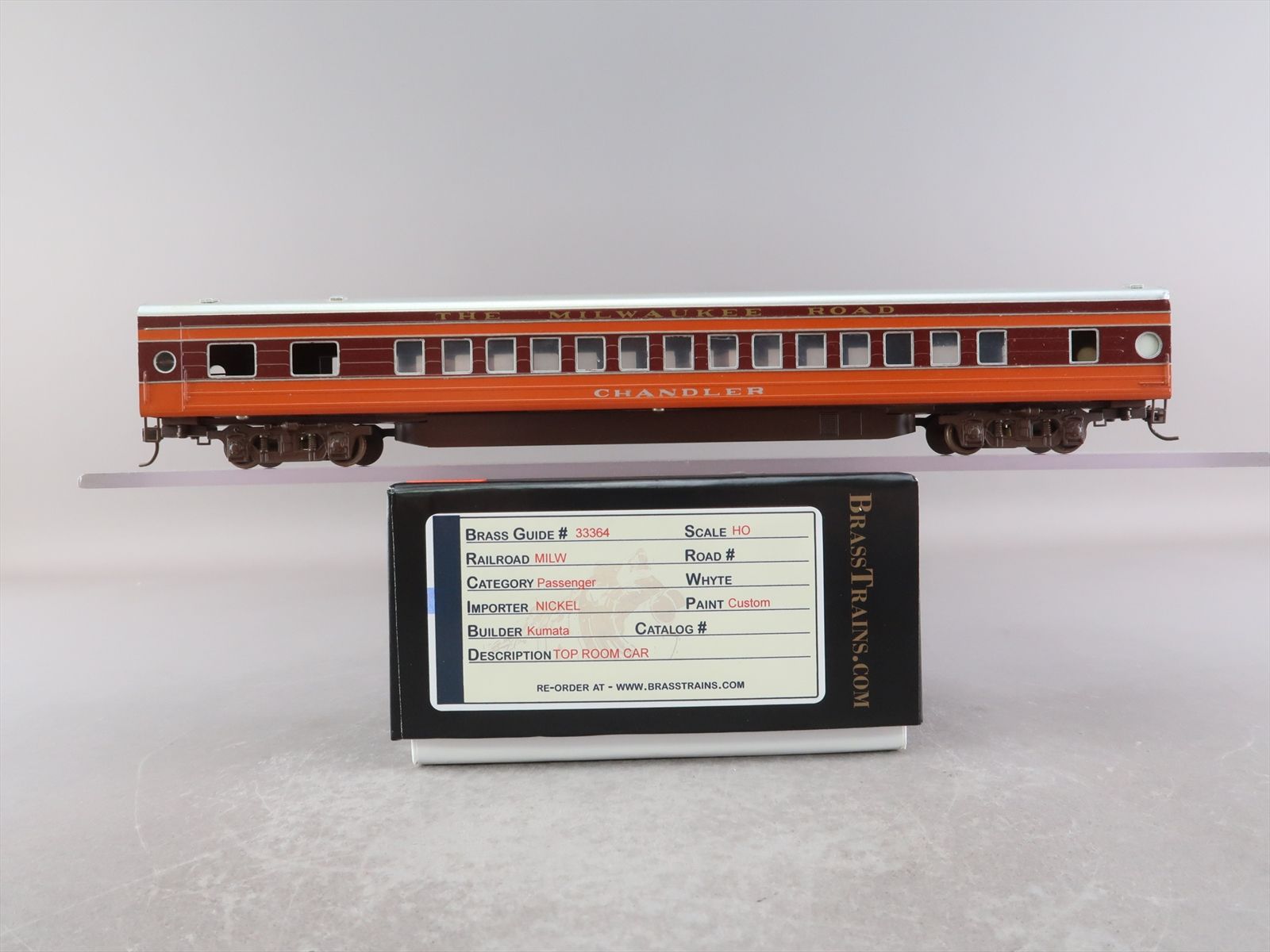 HO Brass Model - NPP Nickel Milwaukee Hiawatha Top Room Car ONLY Chandler - Custom - 1975 Run ...