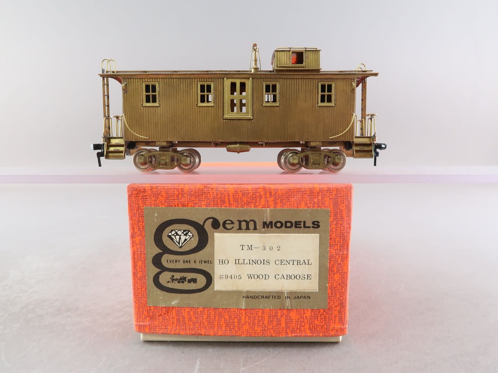 HO Brass Model - Gem TM-302 IC Illinois Central Wood Caboose #9405 ...
