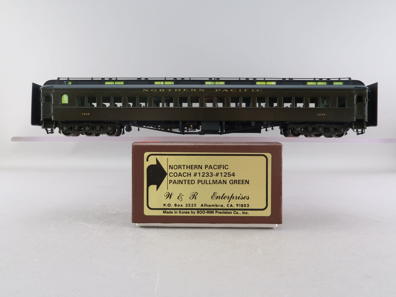 HO Brass Model - W&R NP Northern Pacific Coach Pullman Green #1239 - F ...