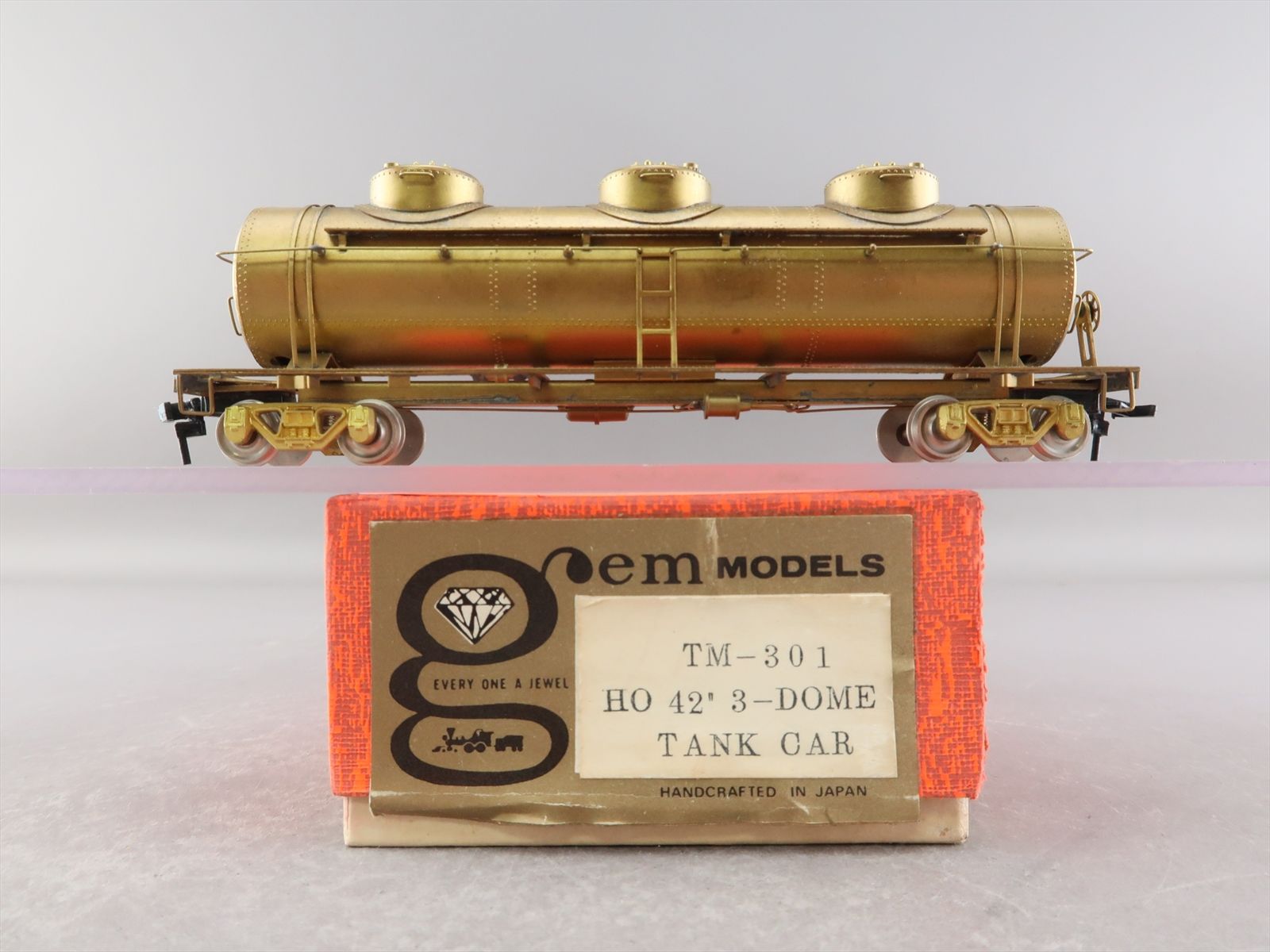 HO Brass Model - Gem TM-301 3-Dome Tank Car - Unpainted - Japan Tokaido