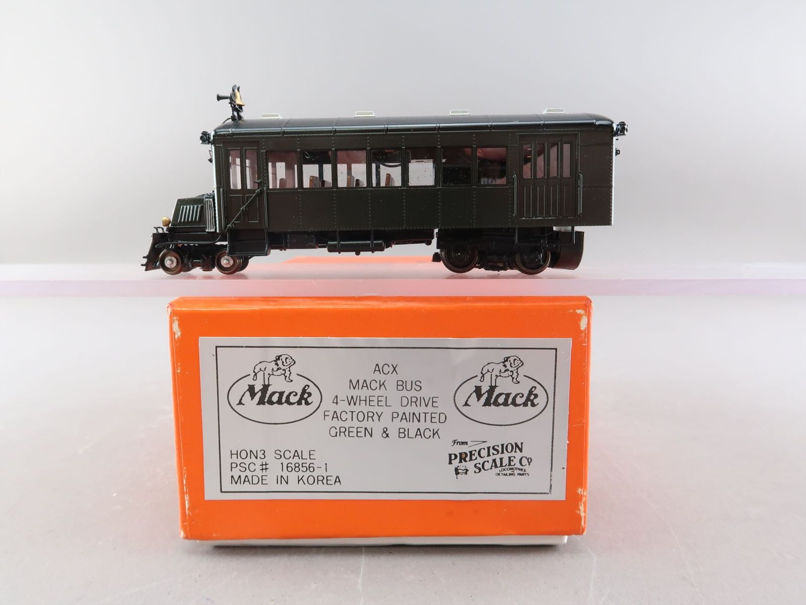HOn3 Brass Model - PSC 16856-1 ACX Mack Railbus 4-Wheel Drive Green ...
