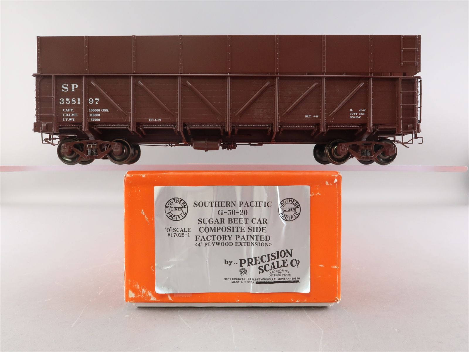 O Brass Model - PSC 17025-1 SP Southern Pacific G-50-20 Sugar Beet Car ...