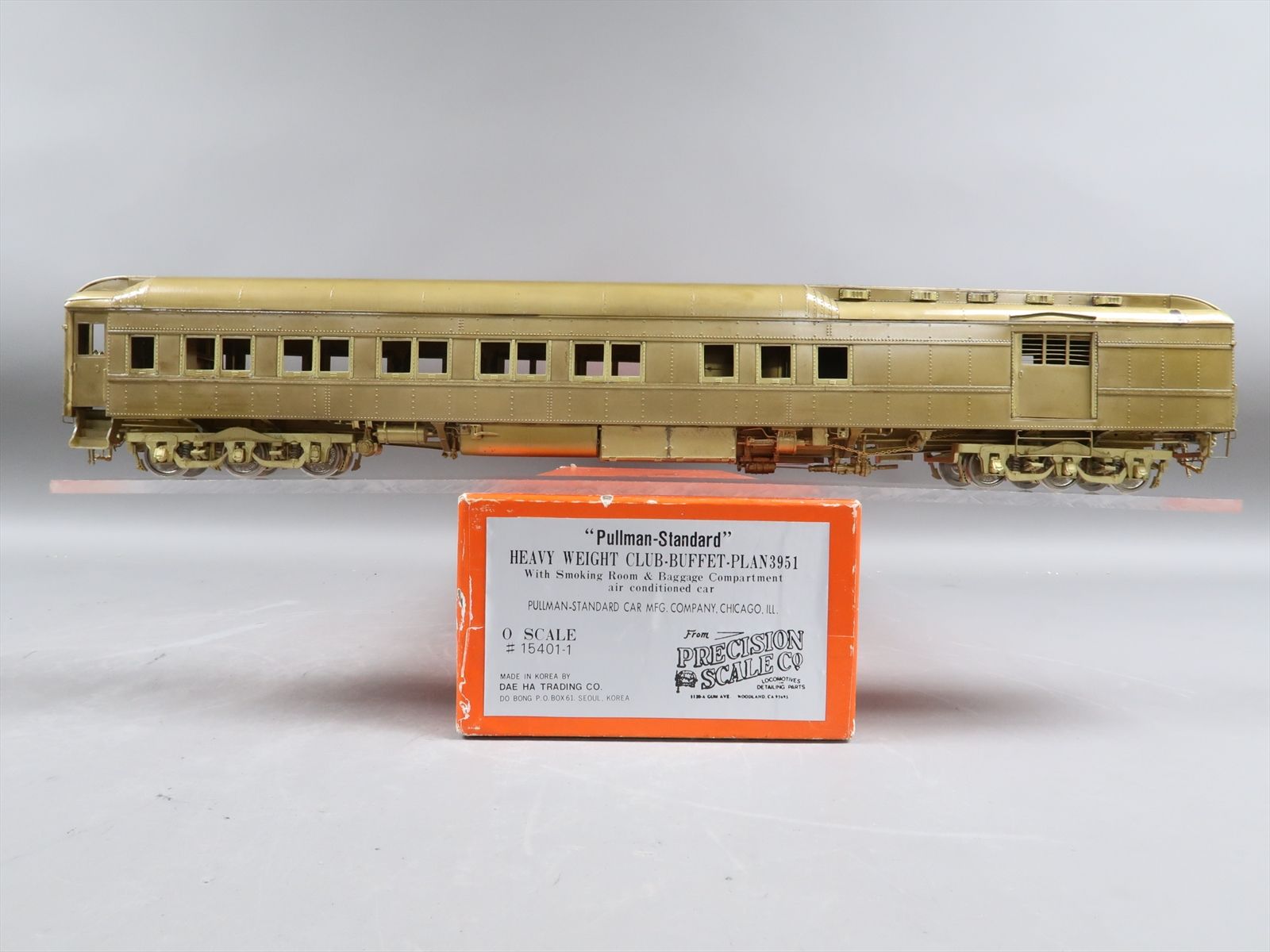 O Brass Model - PSC 15401-1 Pullman Standard HW Club / Buffet / Plan 3951 Baggage Smoker Smoking ...