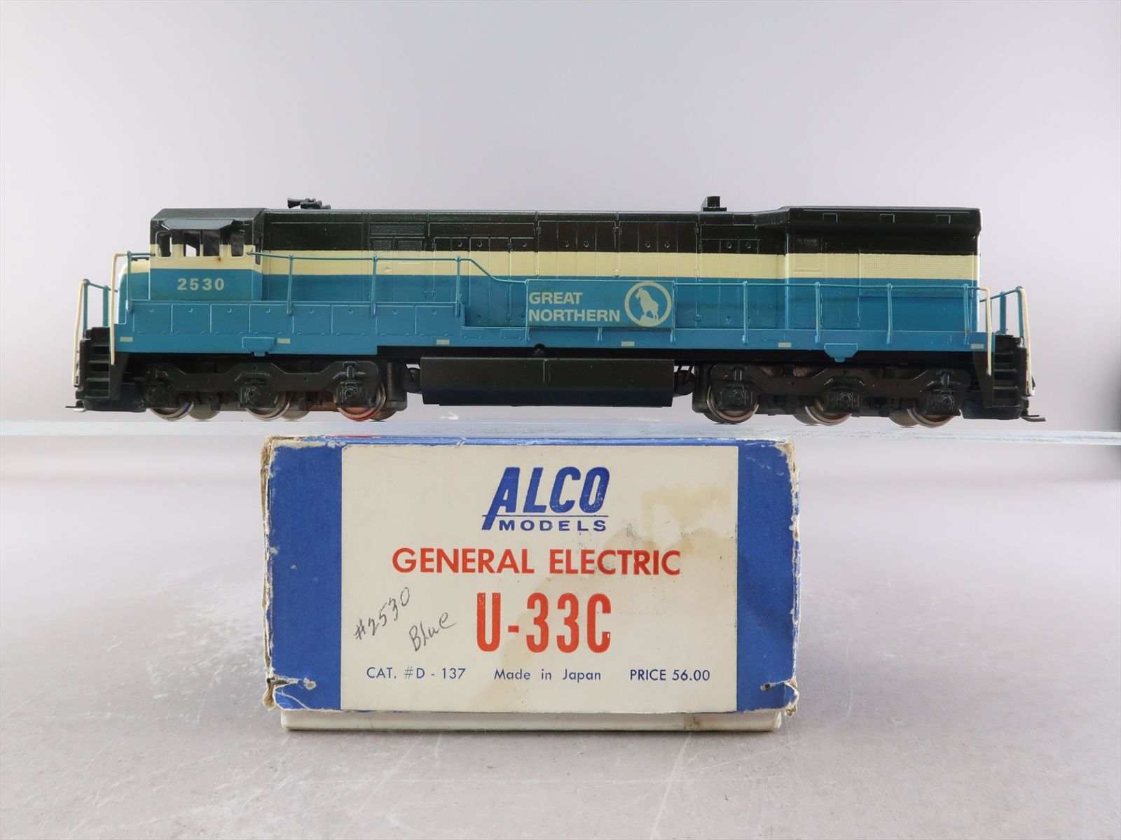 HO Brass Model - Alco D-137 GN Great Northern GE U33C Big Sky Blue #2530 - Custom - Kumata