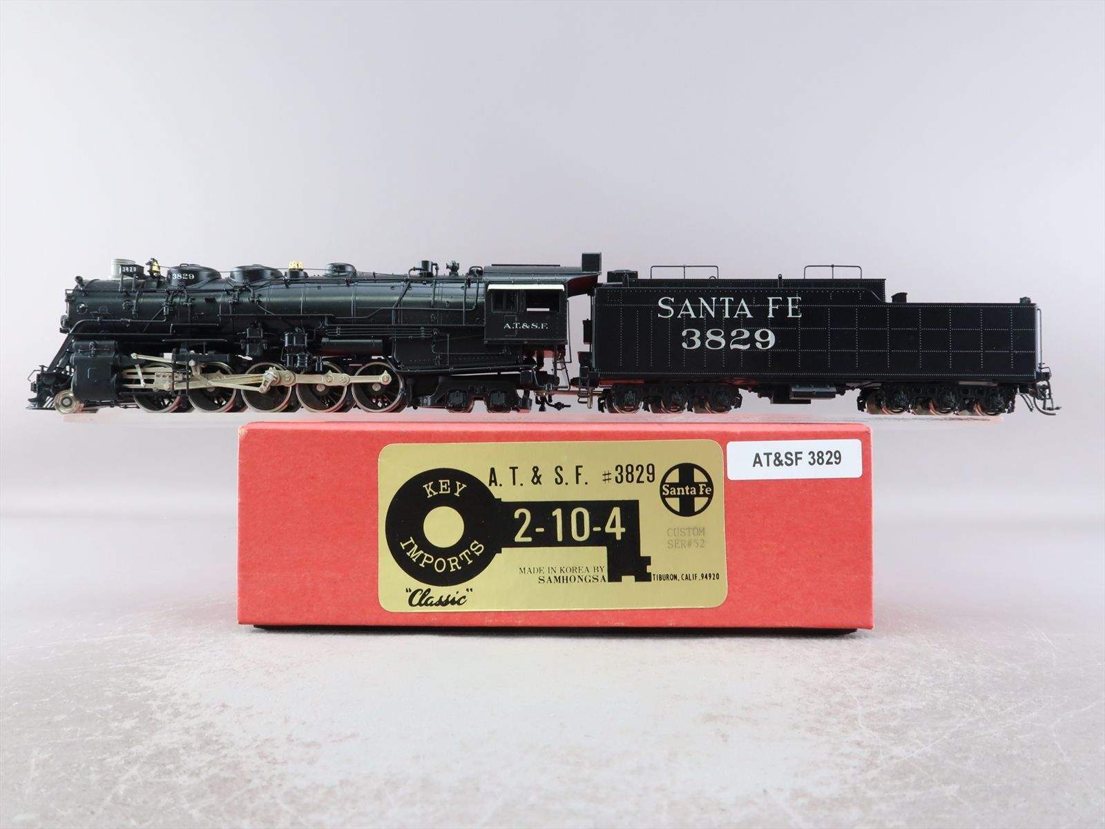 HO Brass Model - Key CS#52 AT&SF Santa Fe Texas 2-10-4 #3829 - F/P ...