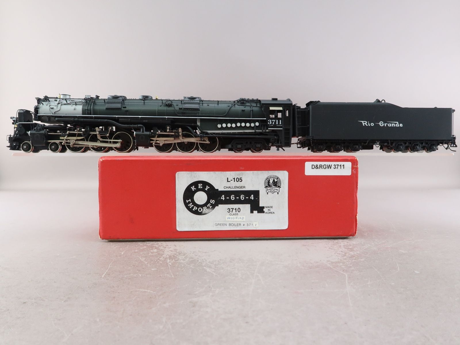 HO Brass Model - Key D&RGW Rio Grande L-105 Green Boiler Modified #3711 ...