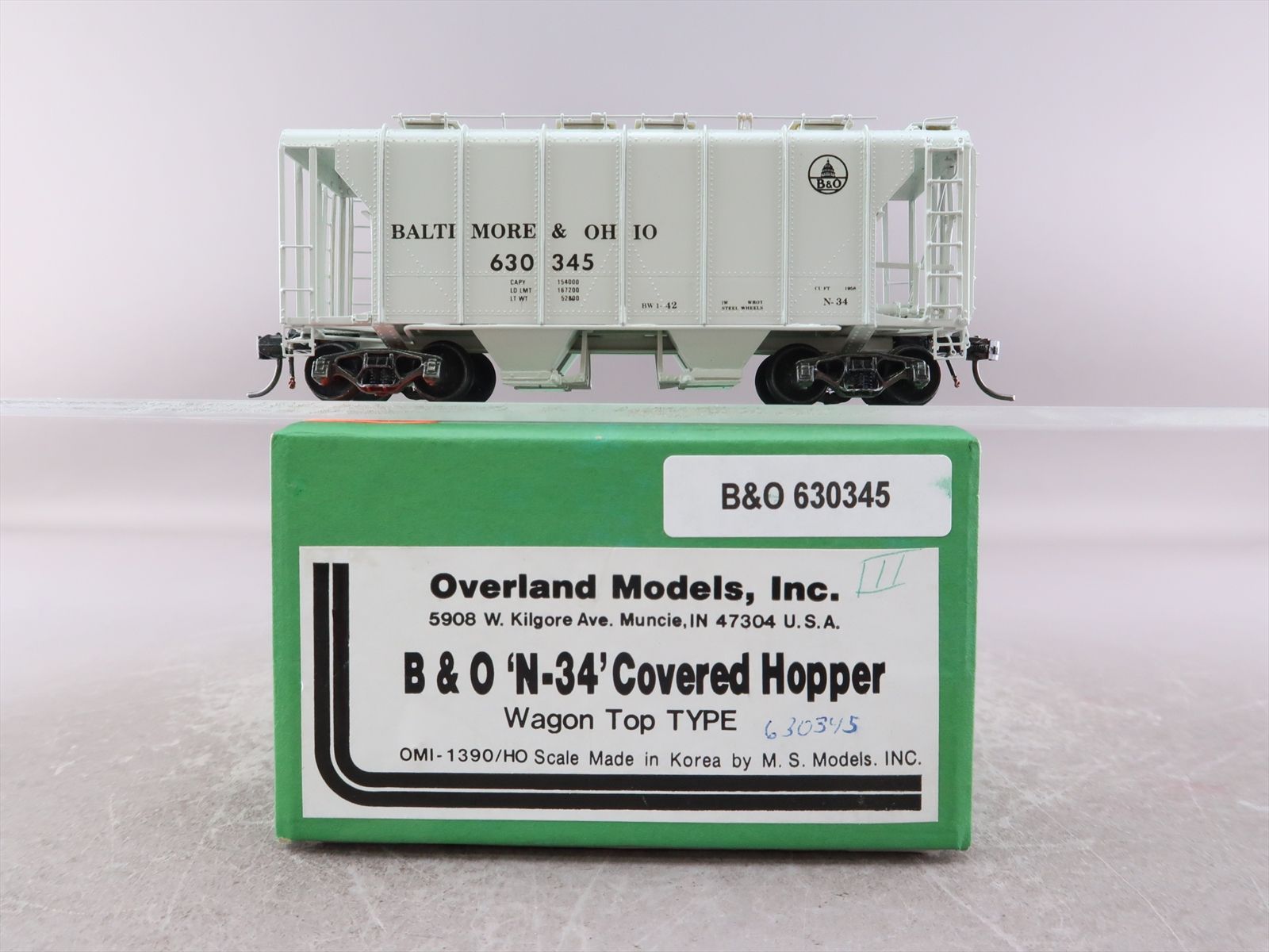 HO Brass Model - OMI 1390 B&O Baltimore & Ohio N-34 Covered Hopper ...