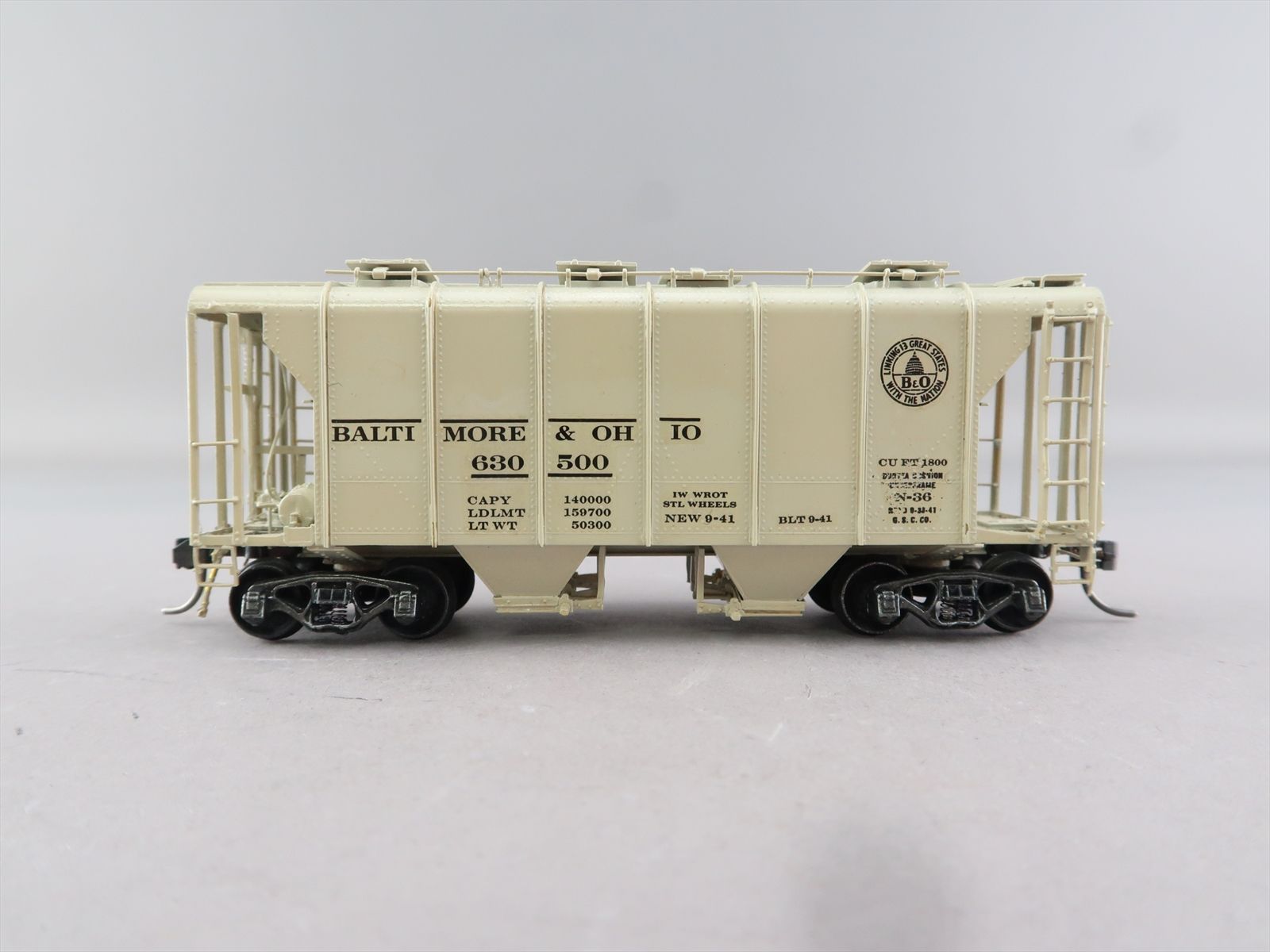 HO Brass Model - OMI 1390 B&O Baltimore & Ohio N-34 Covered Hopper ...