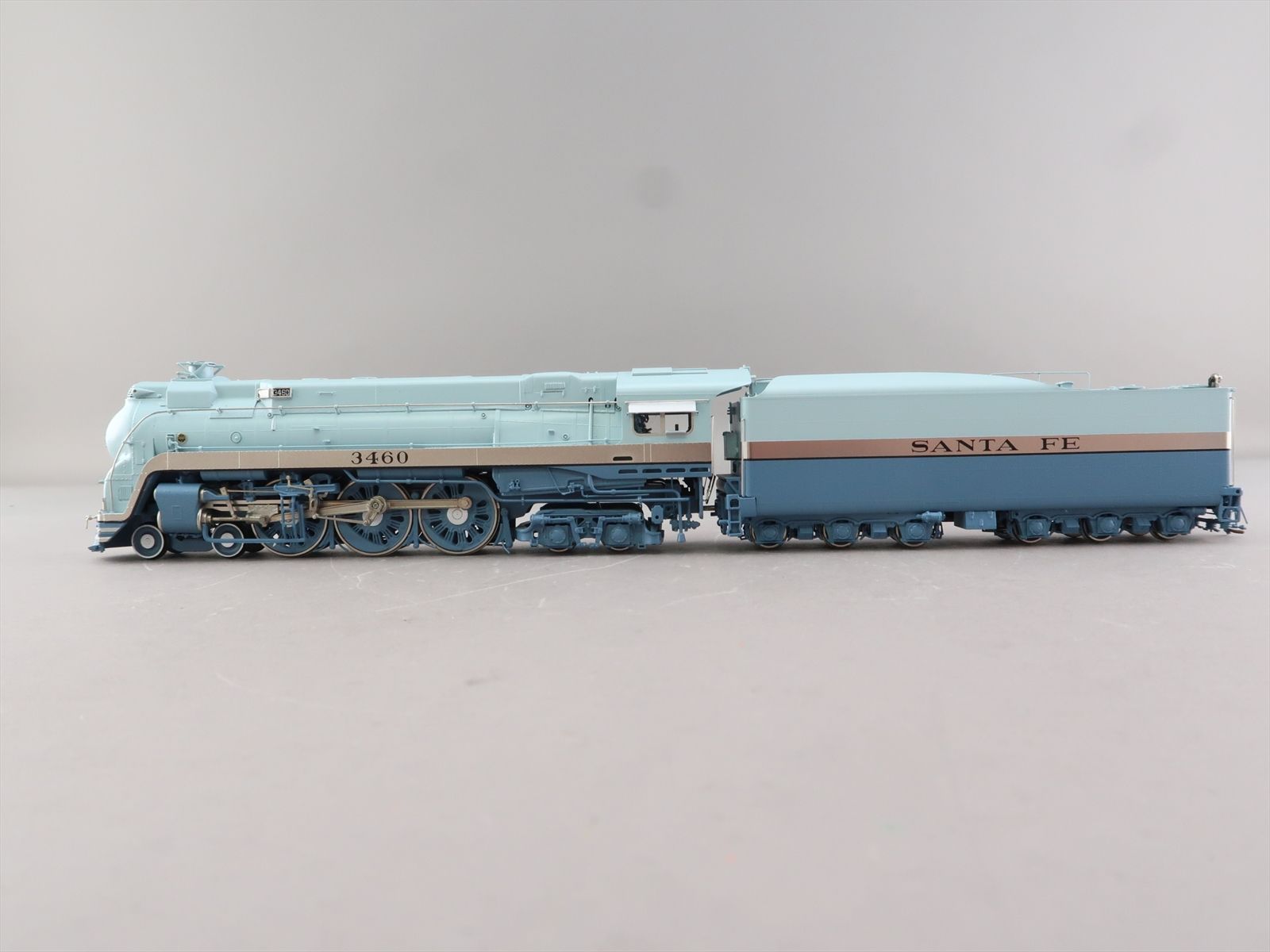 HO Brass Model - Hallmark Super Crown AT&SF Santa Fe Streamlined Blue Goose 4-6-4 #3460 Modified ...