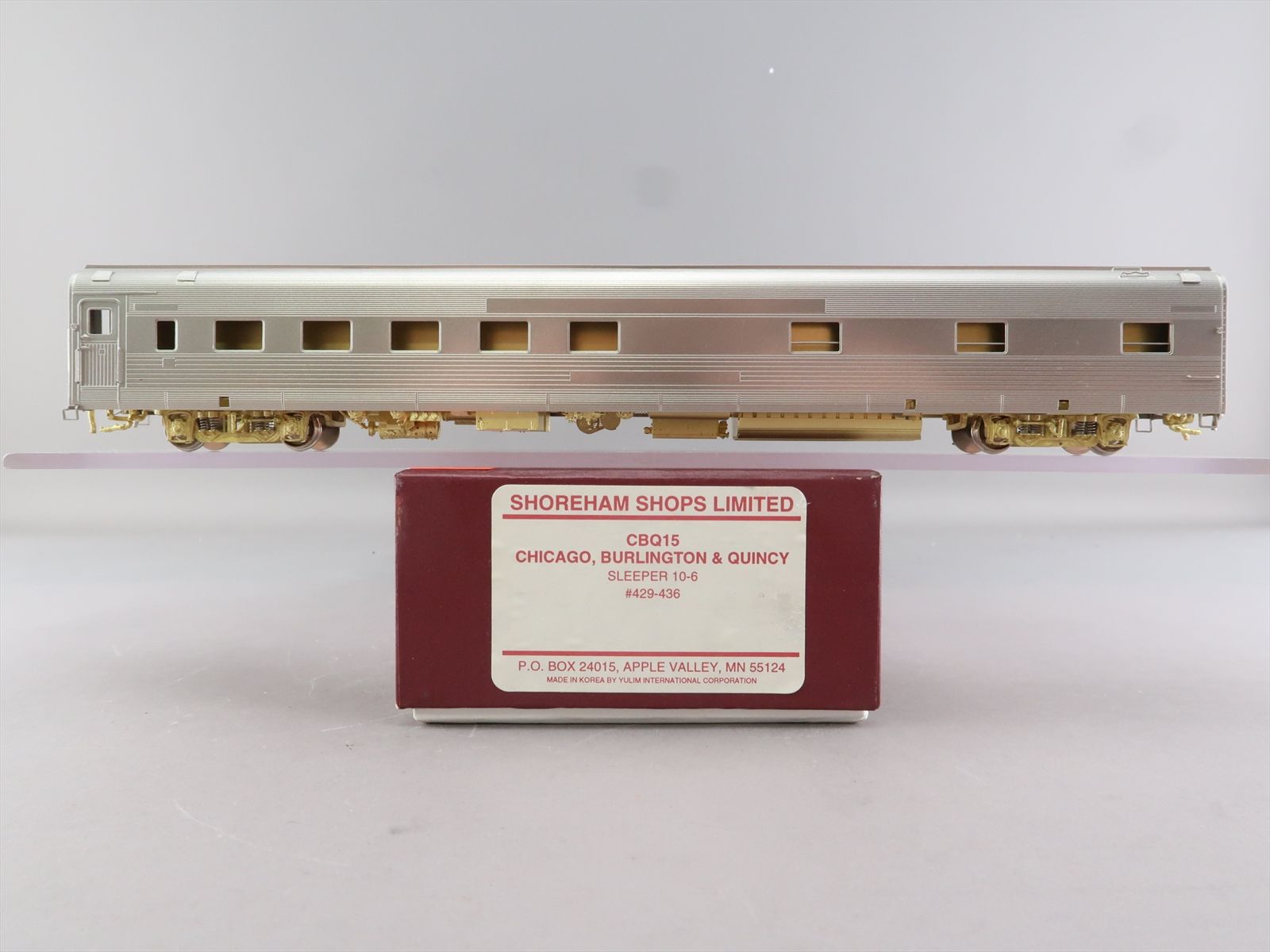 HO Brass Model - SSL CBQ15 CB&Q Burlington 10-6 Sleeper #429-436 - F ...