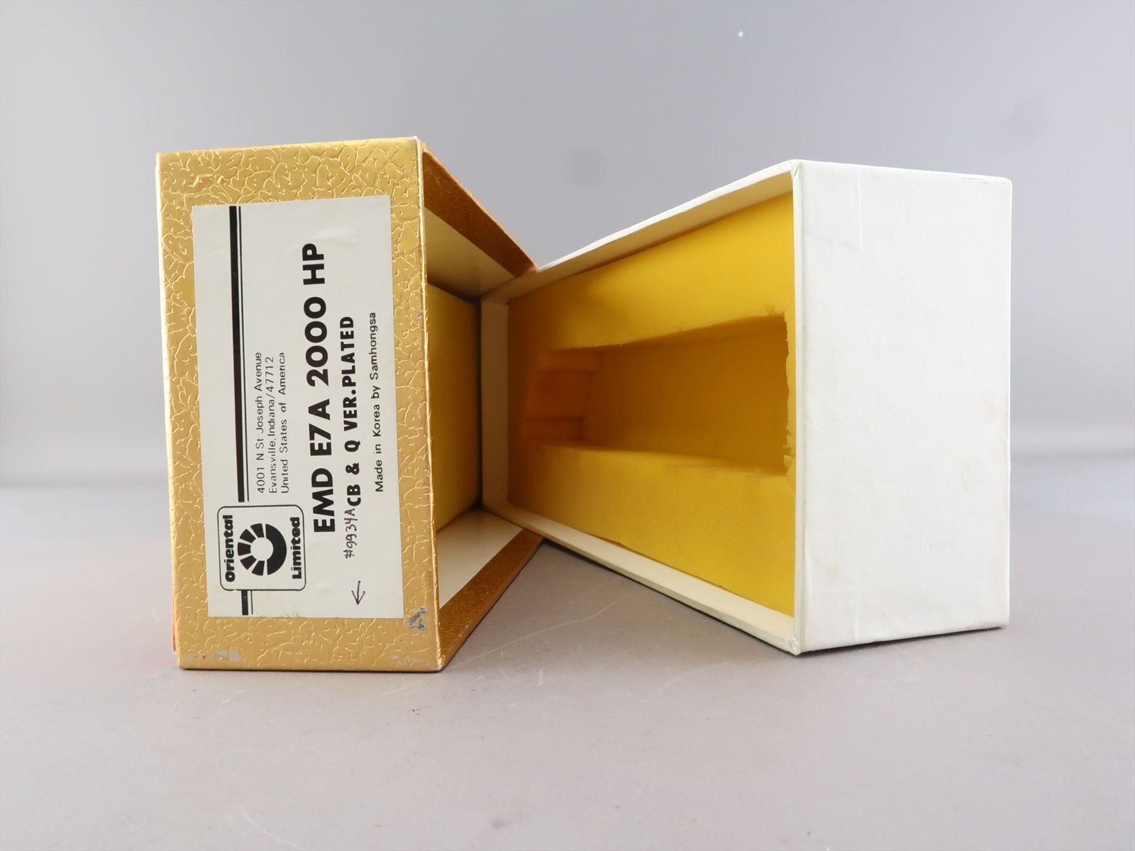 HO Brass Model - Oriental CB&Q Burlington E7 E7A 2000HP #9934A - F/Plated + Weathered - 1986 Run ...