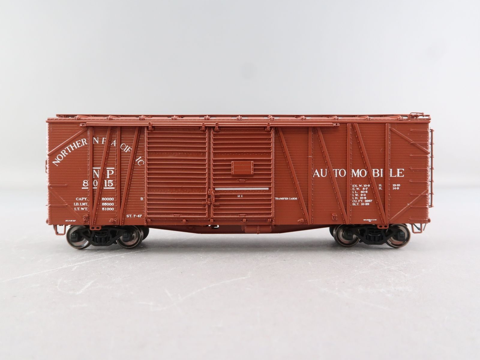 HO Brass Model - W&R NP Northern Pacific 40'-6" Outside Braced Automobile Boxcar Version 4 #8015 ...